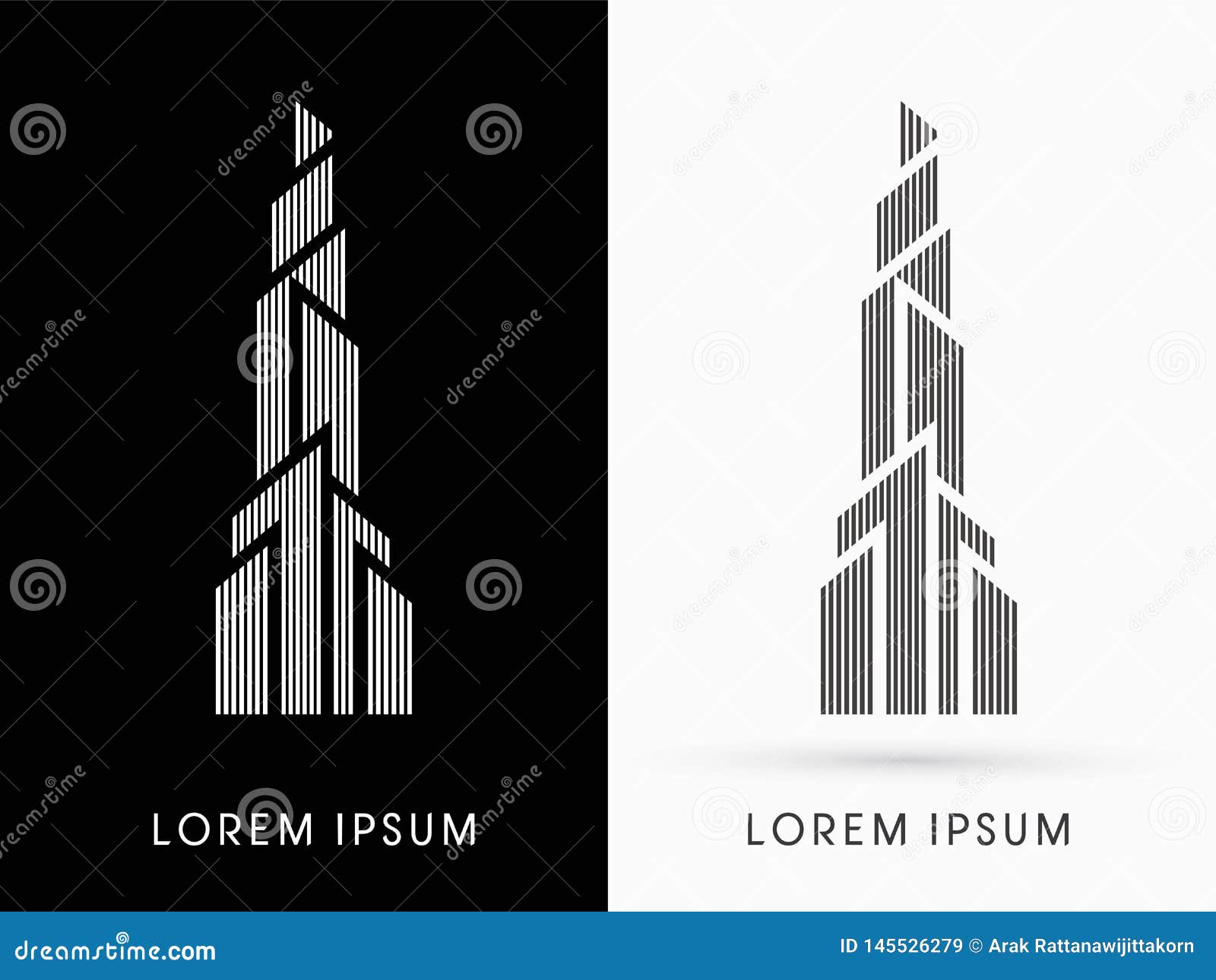 Abstract Building Construction High Tower Graphic Stock Vector ...