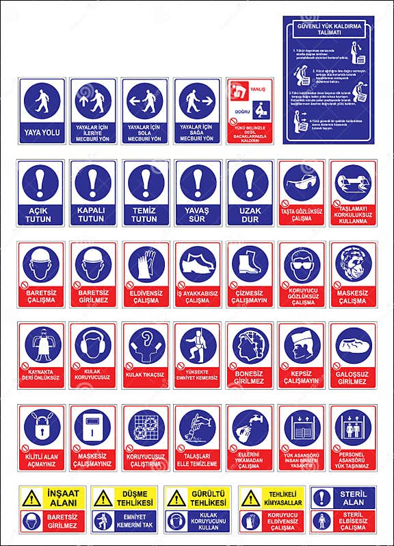 Turkish Signage Models, Hazard Sign, Prohibited Sign, Occupational ...
