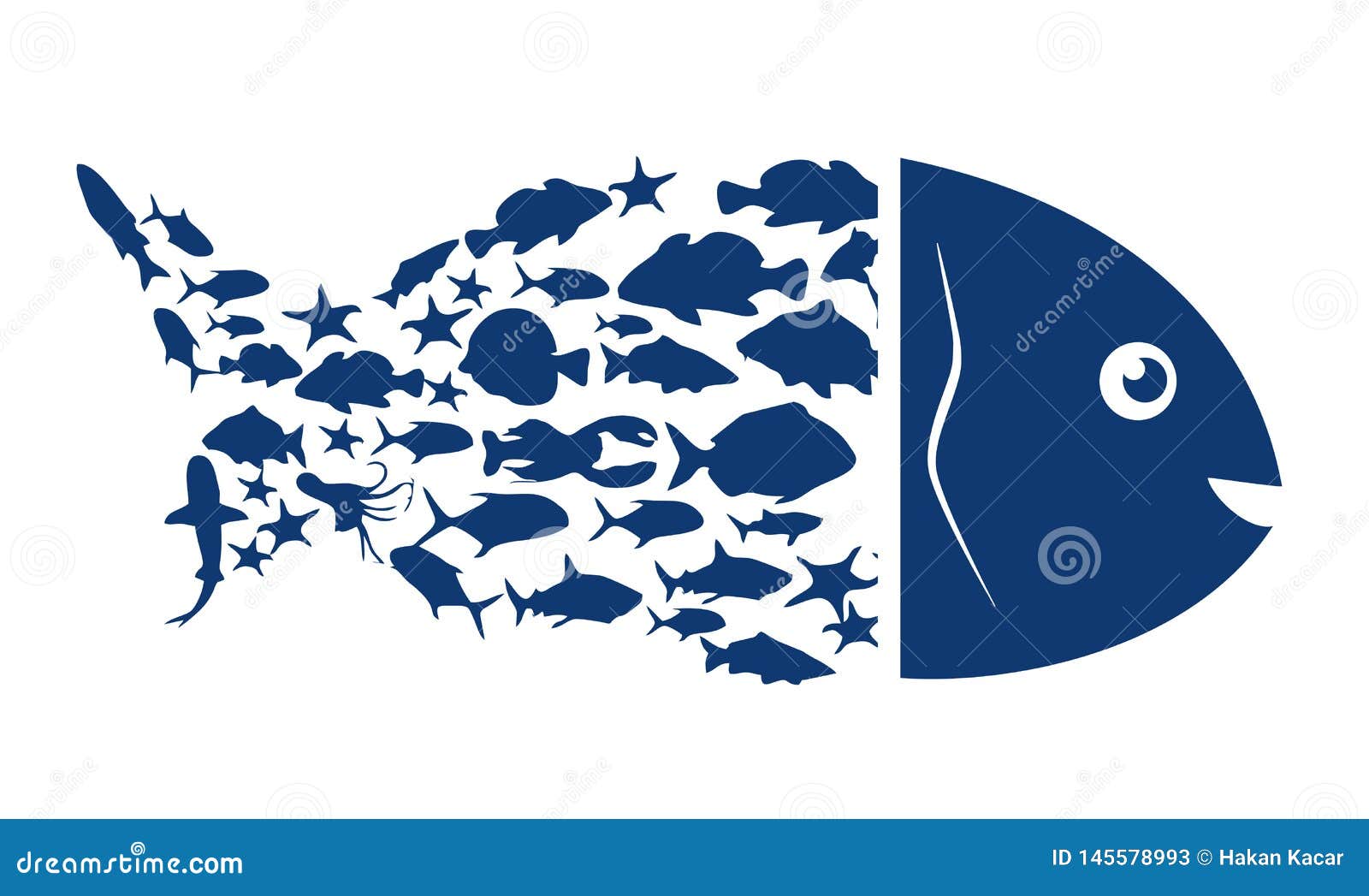 Fish Logo. Blue Symbol of Fish on a White Background. Vector ...