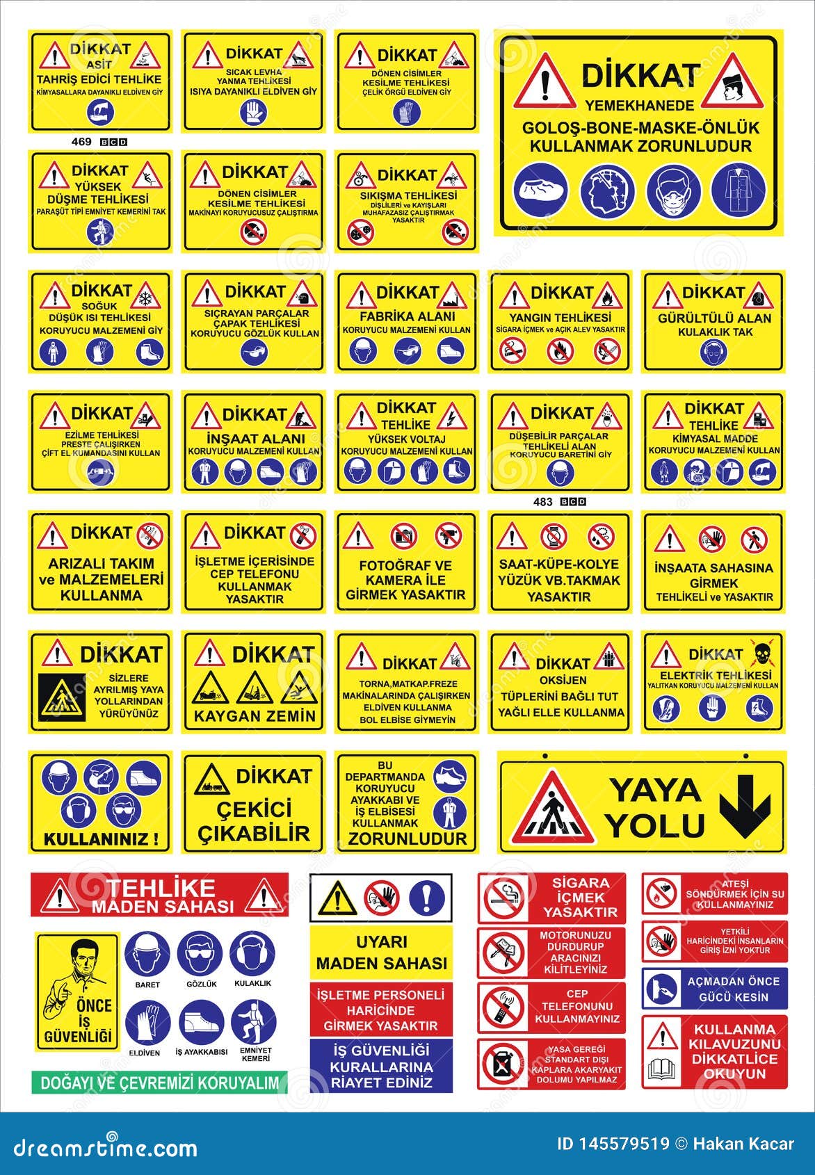 Turkish Signage Models, Hazard Sign, Prohibited Sign, Occupational ...