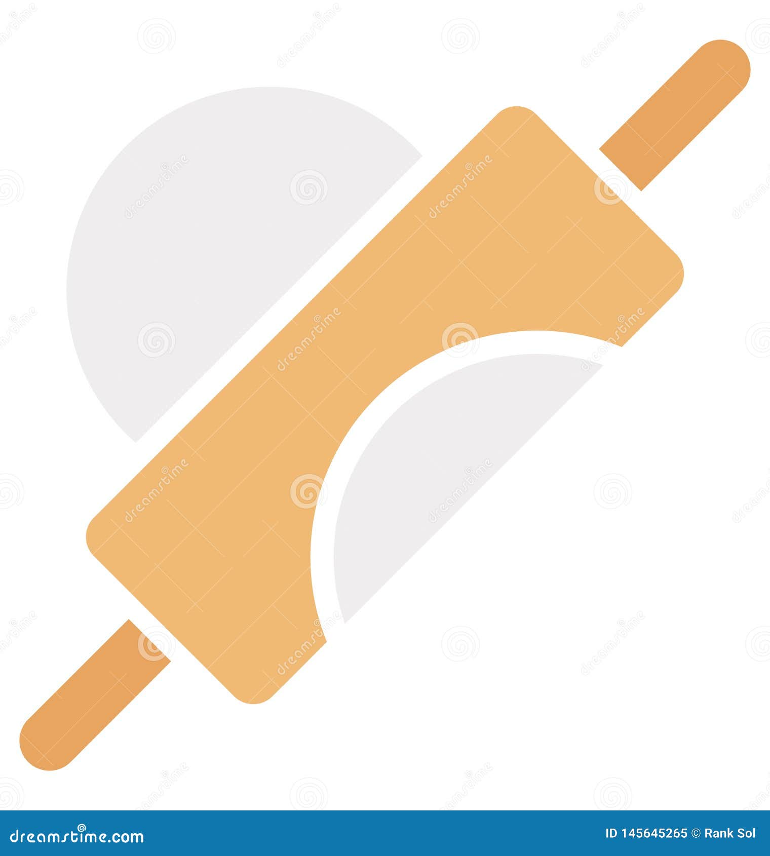 Print Bread Roller Isolated Vector Icon Which Can Easily Modify or ...