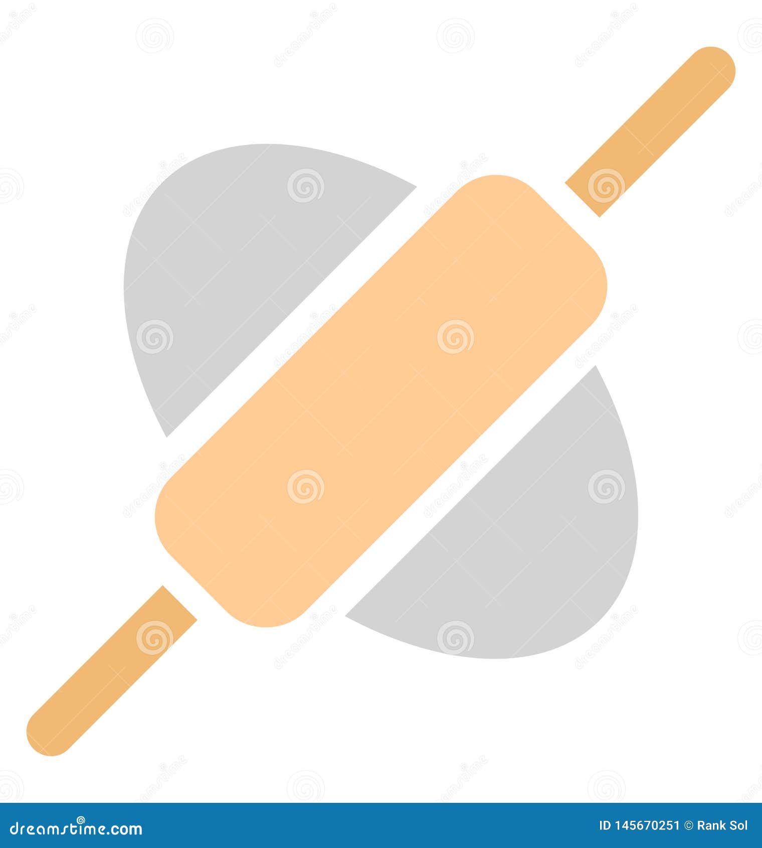 Bread Roller Isolated Vector Icon Which Can Easily Modify or Edit Stock ...