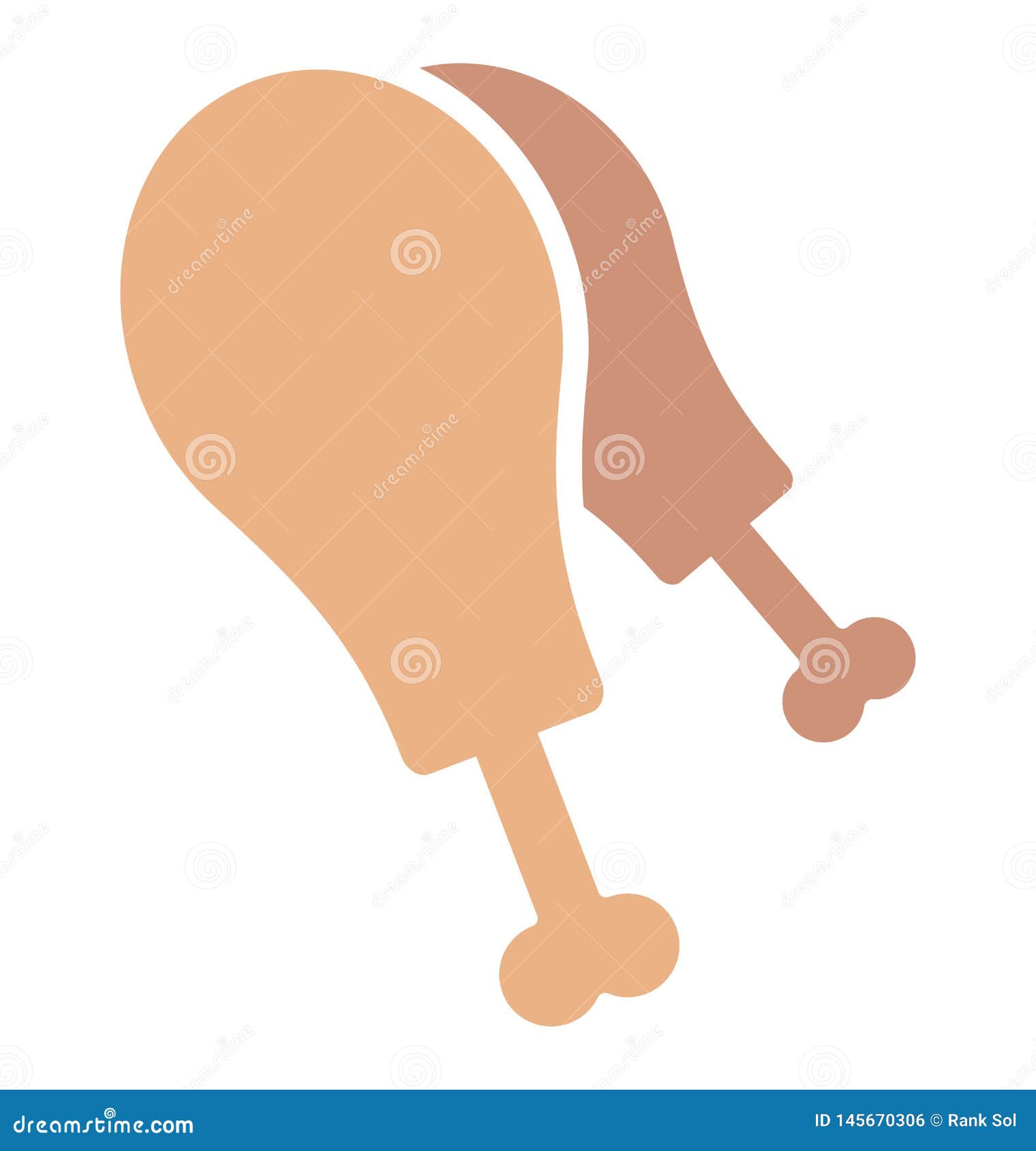 Print Chicken Piece Isolated Vector Icon Which Can Easily Modify or ...