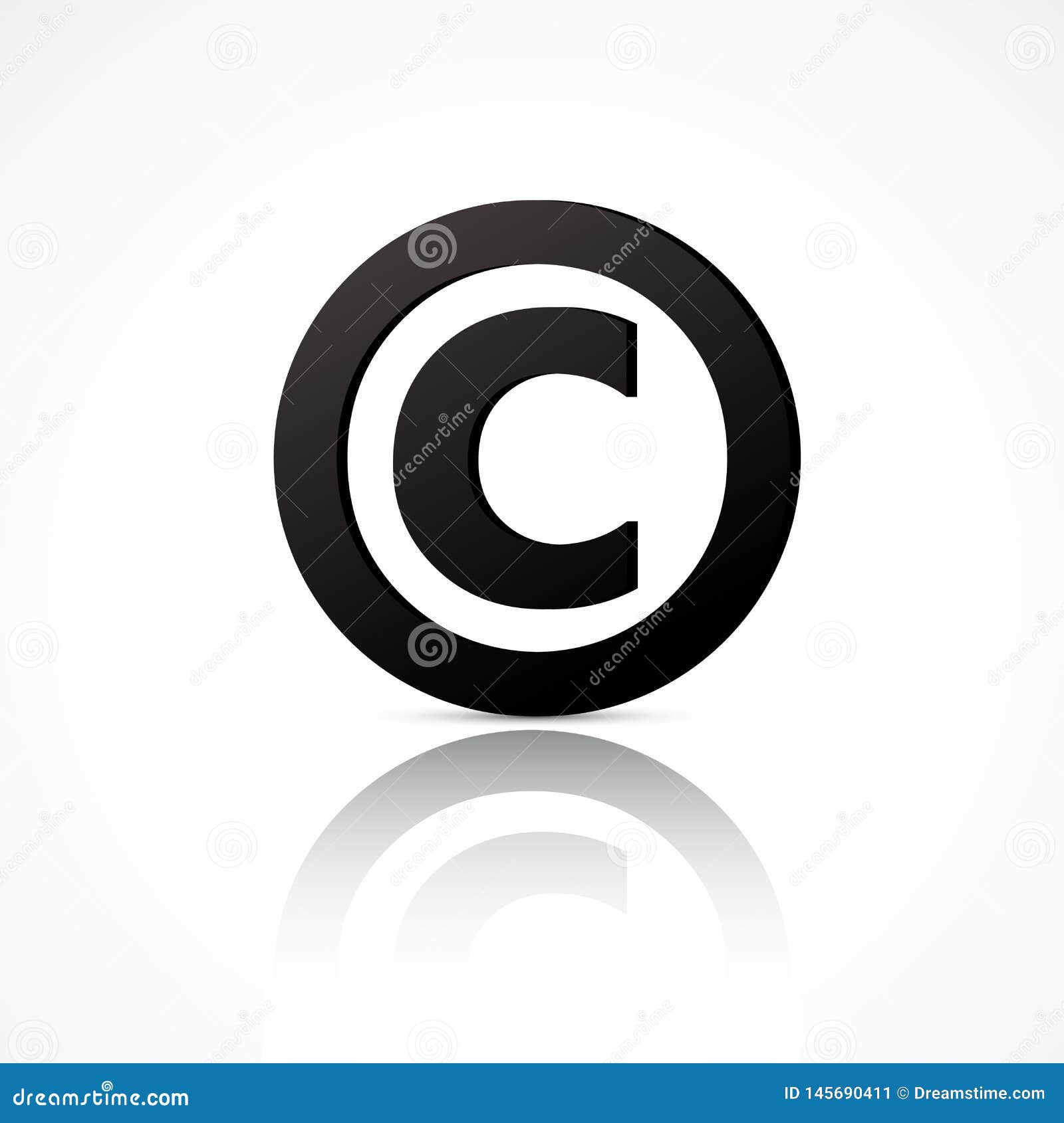 Simple copyright symbol stock vector. Illustration of design - 145690411