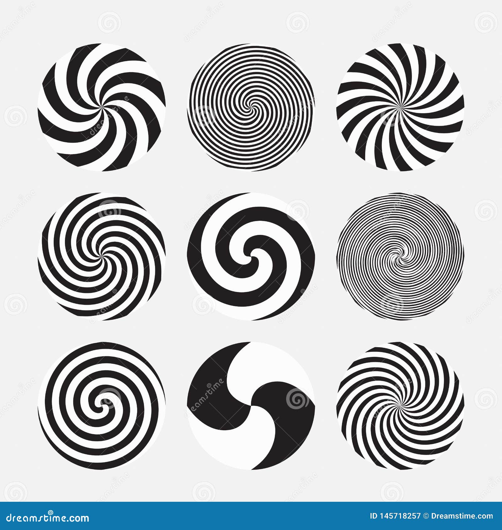 Circular Monochrome Gradation Gray Color Gradient From Black To White ...