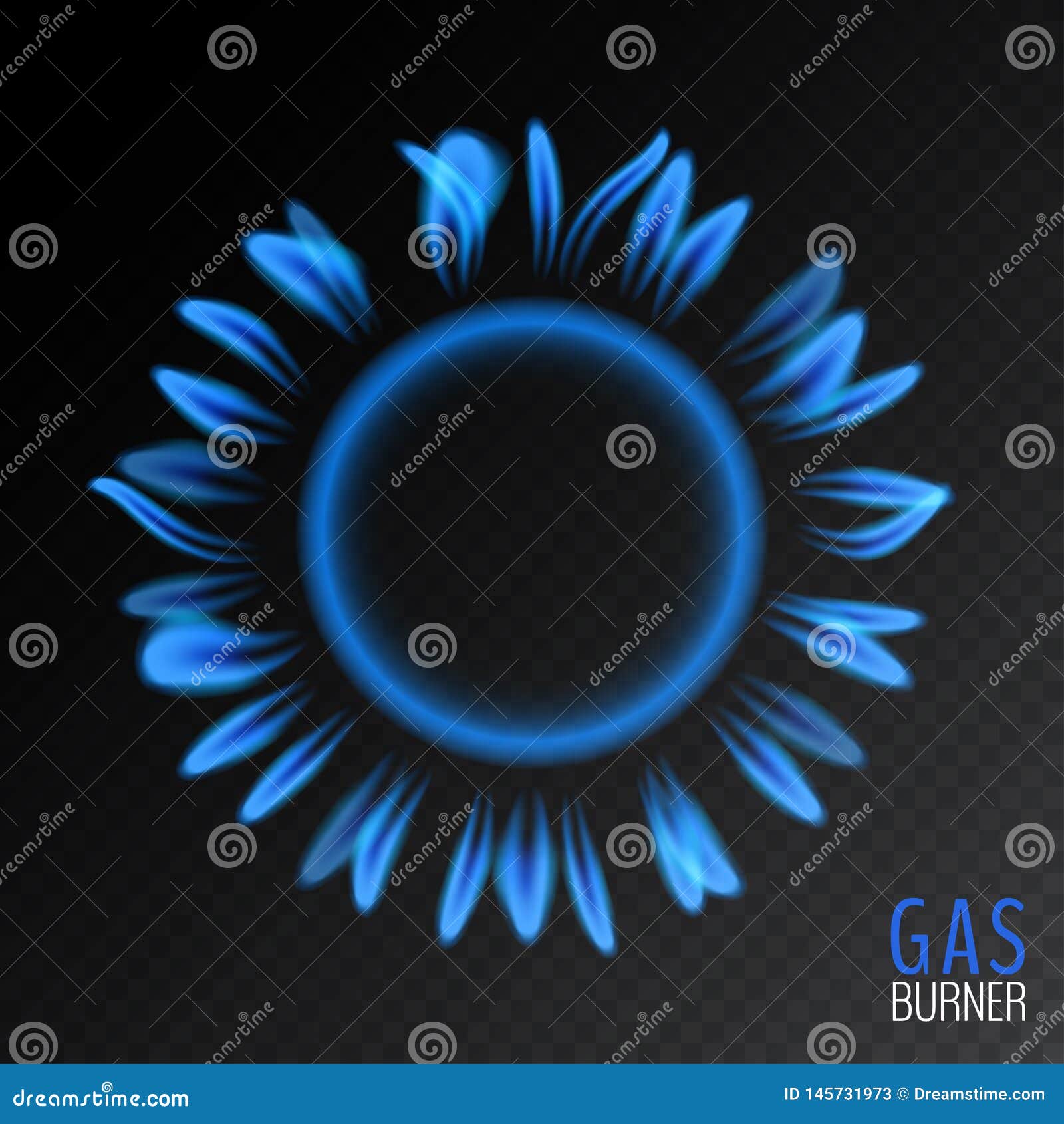 Natural Gas Round Blue Flame Stock Vector - Illustration of graphic ...