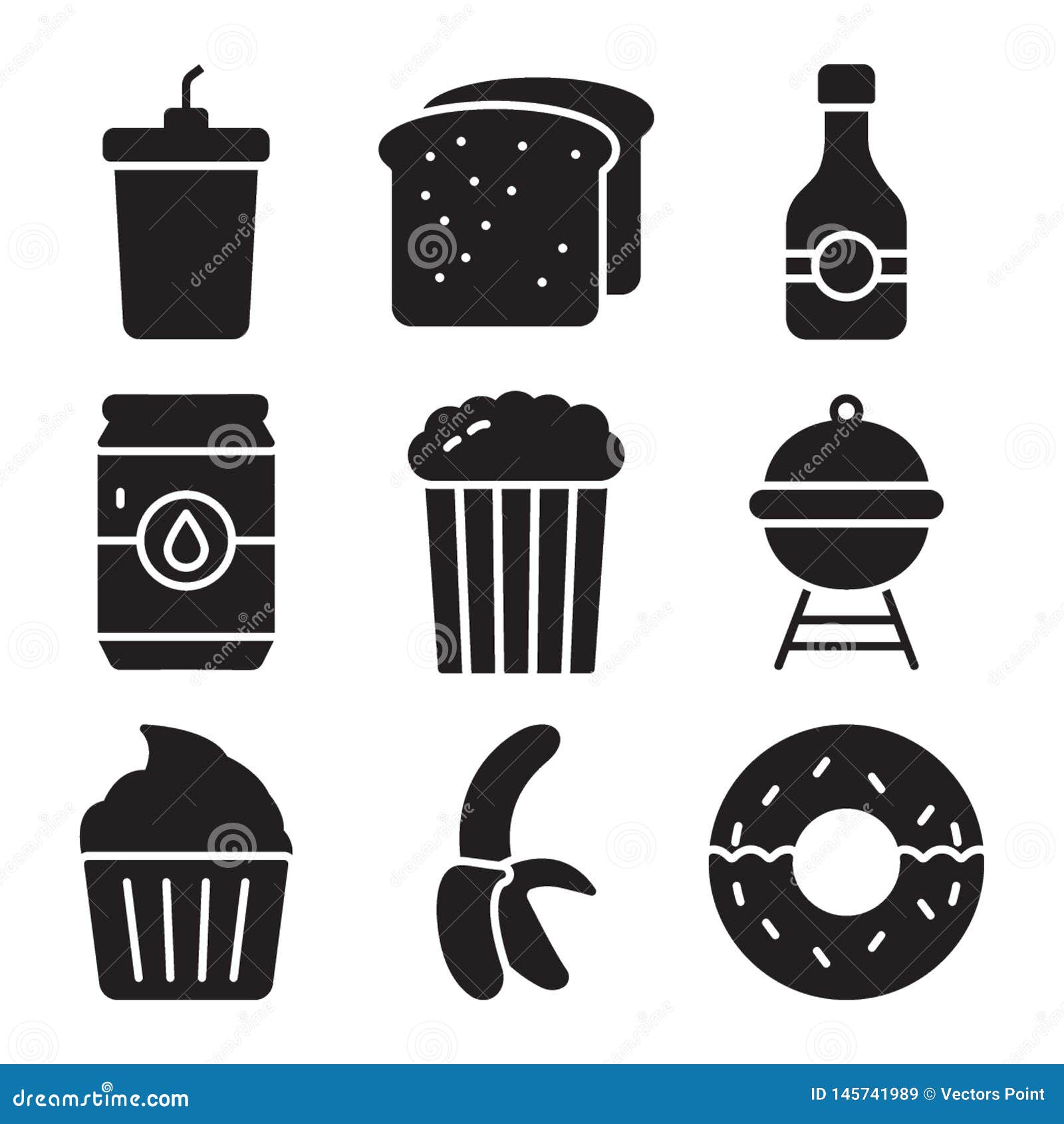 Food Items Vector Pack stock vector. Illustration of items - 145741989
