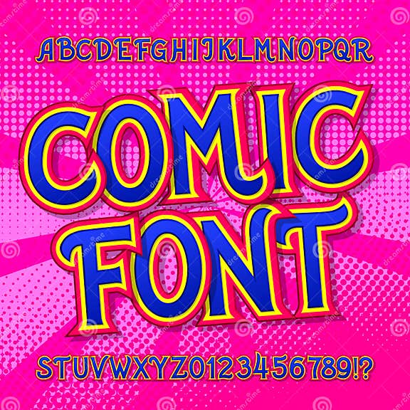 Comic Font. Comics and Pop Art Style Alphabet. Colorful Funny Letters ...