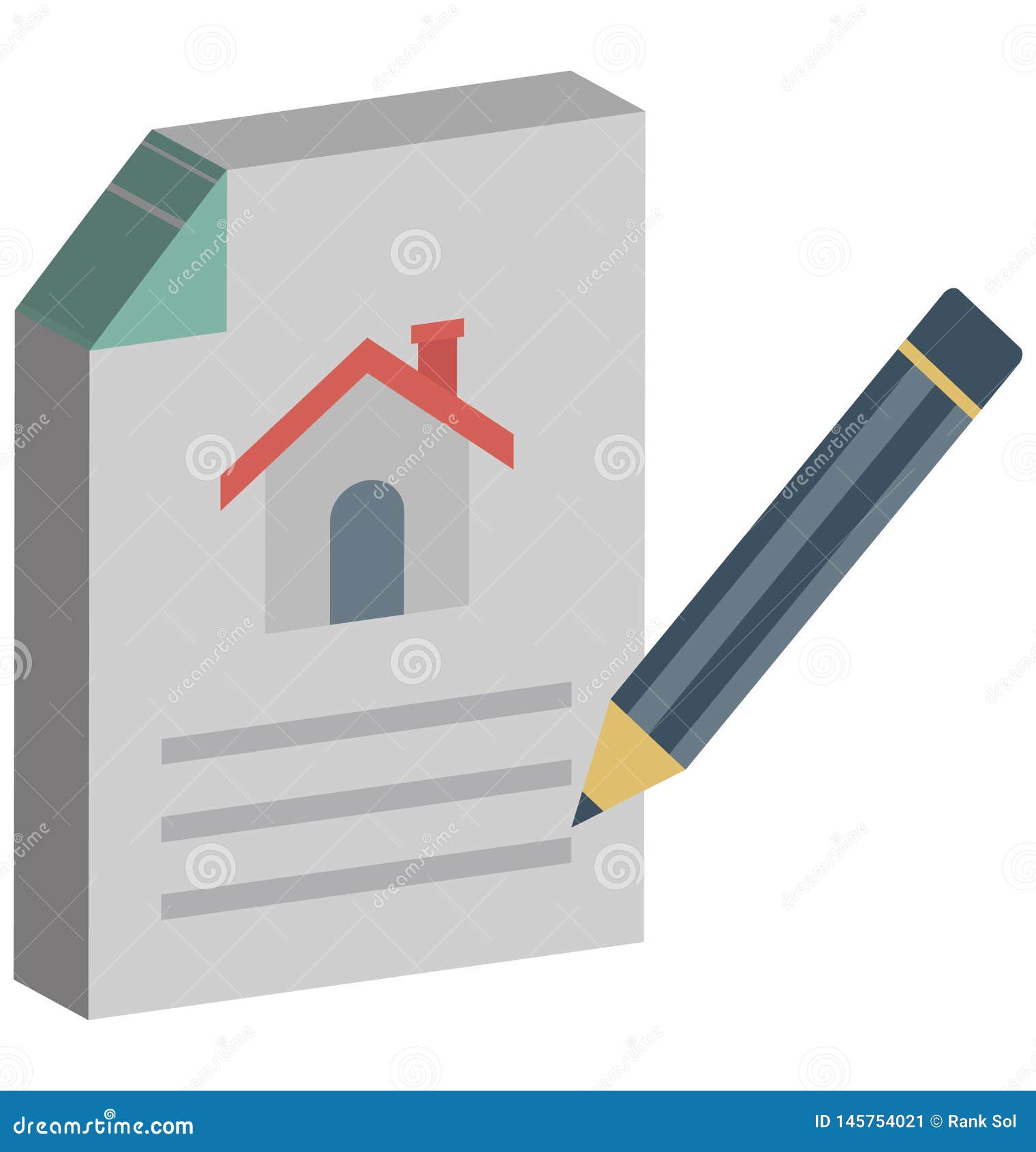 Property Papers Isolated Isometric Vector Icon Which Can Easily Modify ...