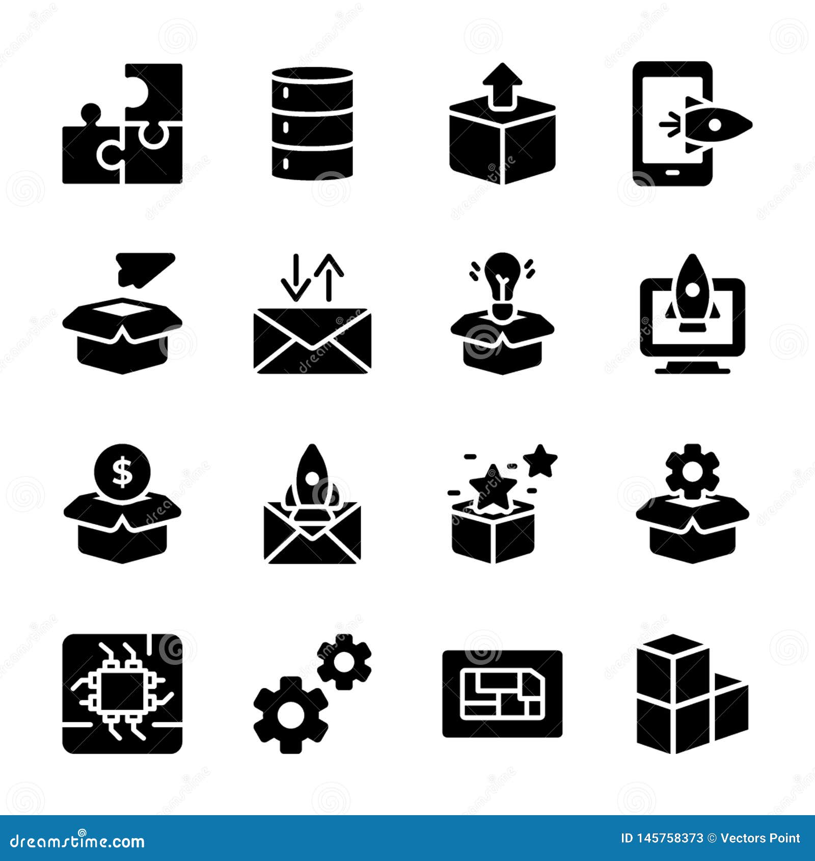 Module, Product Release, Presentation Glyph Vectors | CartoonDealer.com ...