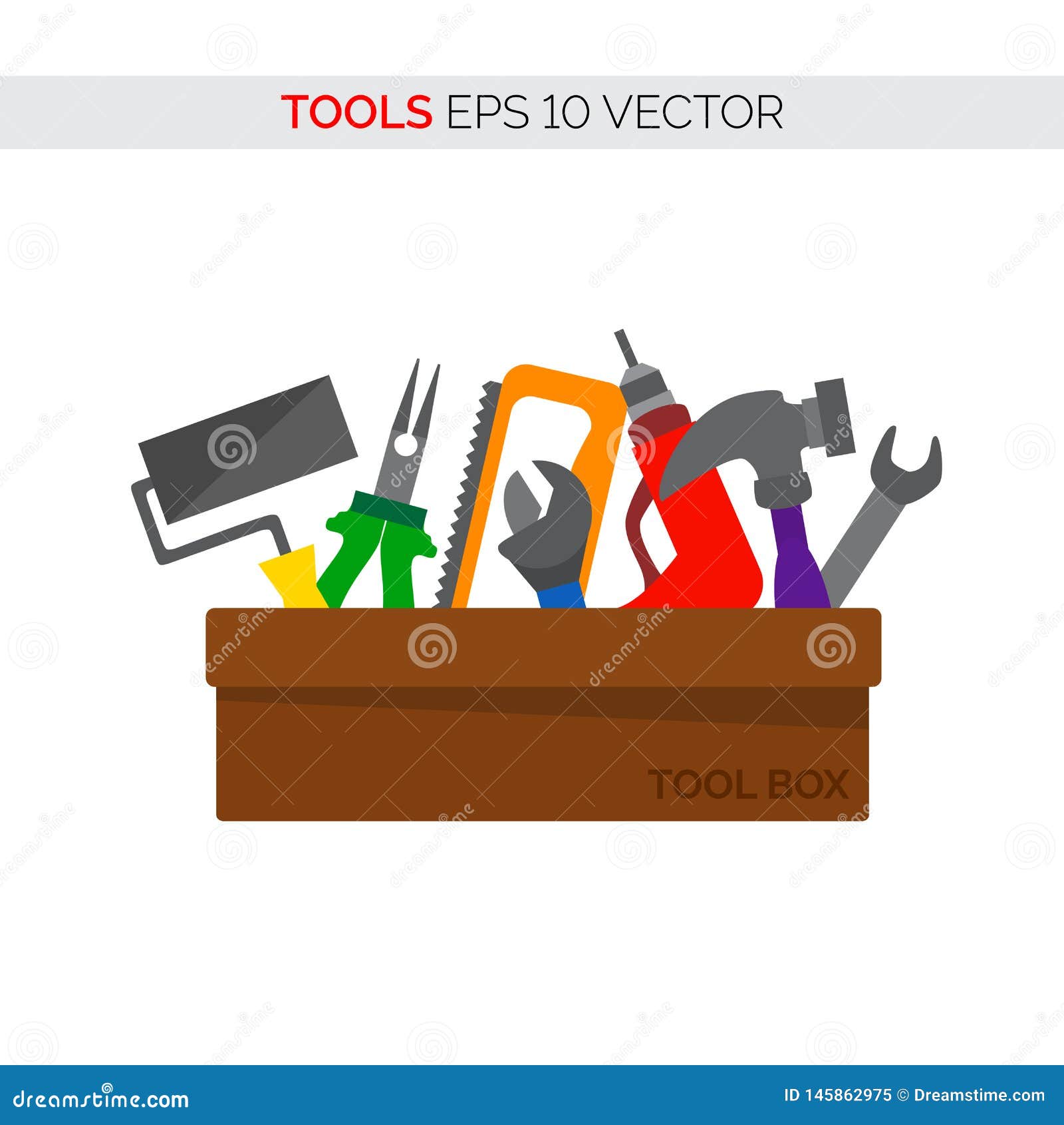 Cartoon Tool Box of Repair and Carpentry Tools Stock Vector ...