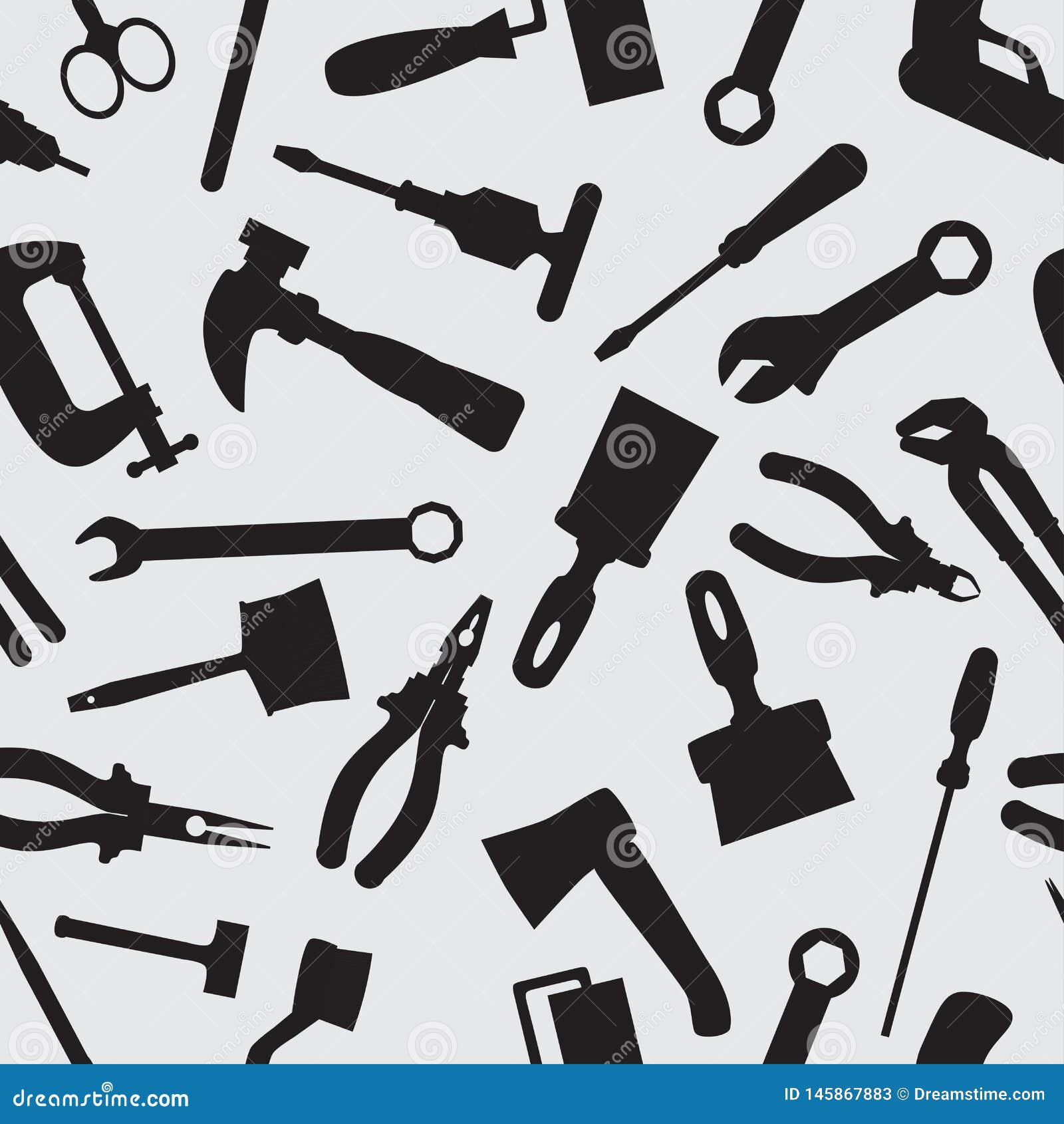 Seamless Pattern with Instruments and Tools Stock Vector - Illustration ...