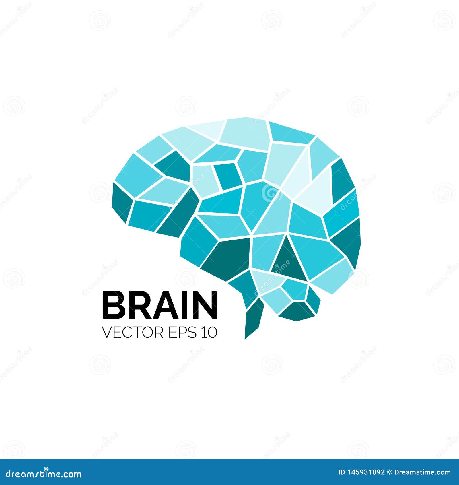 Blue symbol of brain stock vector. Illustration of icon - 145931092