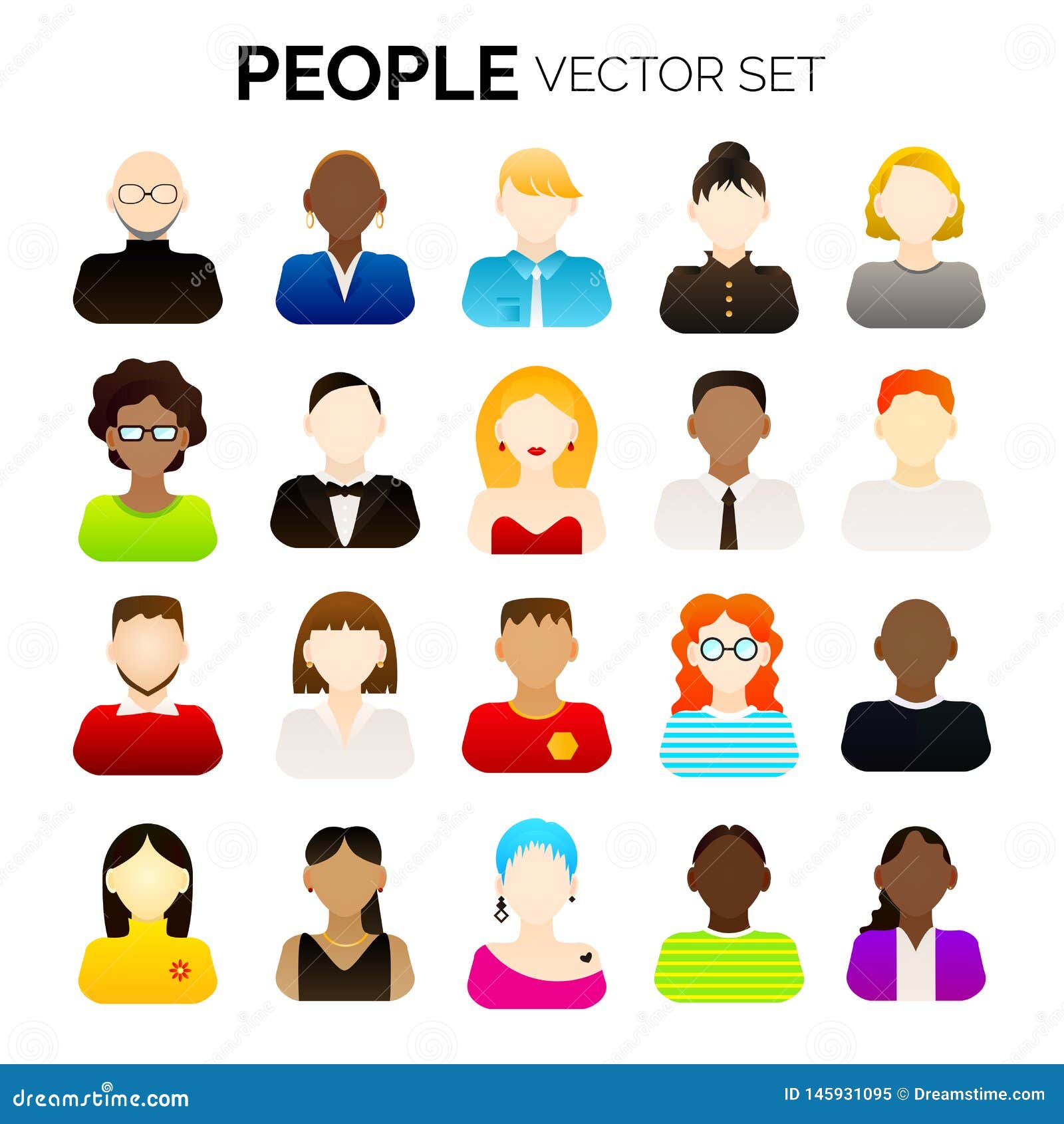Various Vector Cartoon People Stock Vector - Illustration of element ...