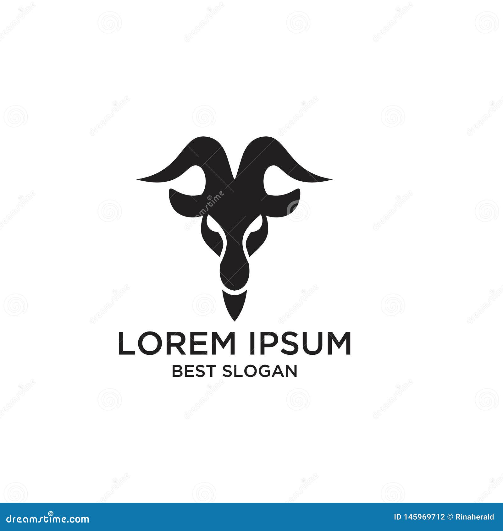 Flat Luxury Lamb Goat Head Logo Icon Design Vector Illustration Stock ...