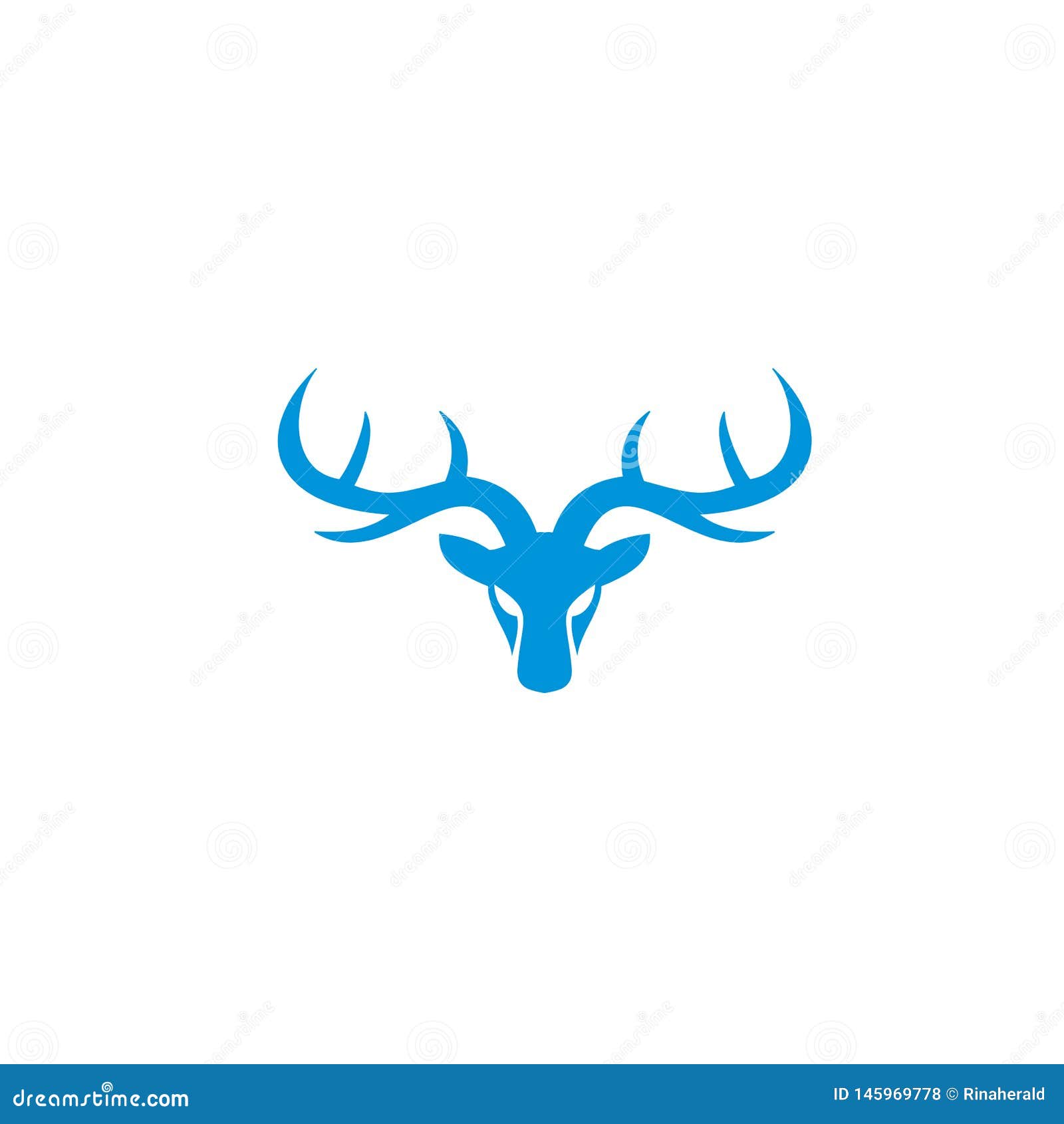 Head Face Luxury Deer Blue Logo Icon Designs Vector Illustration Symbol ...