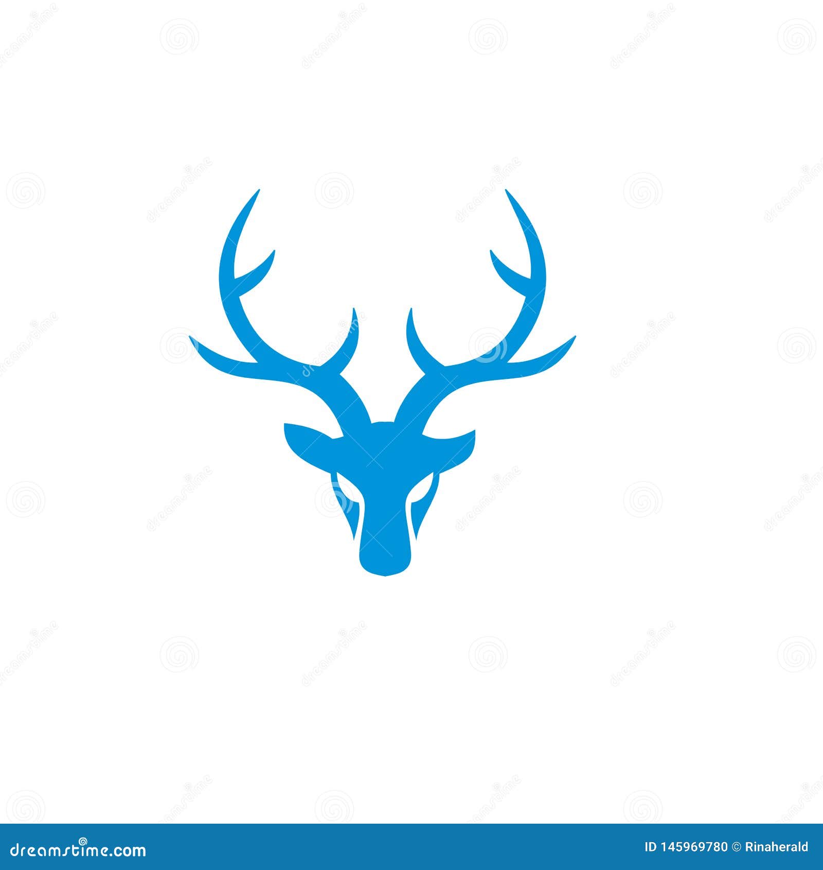 Head Face Luxury Deer Blue Logo Icon Designs Vector Illustration Symbol ...