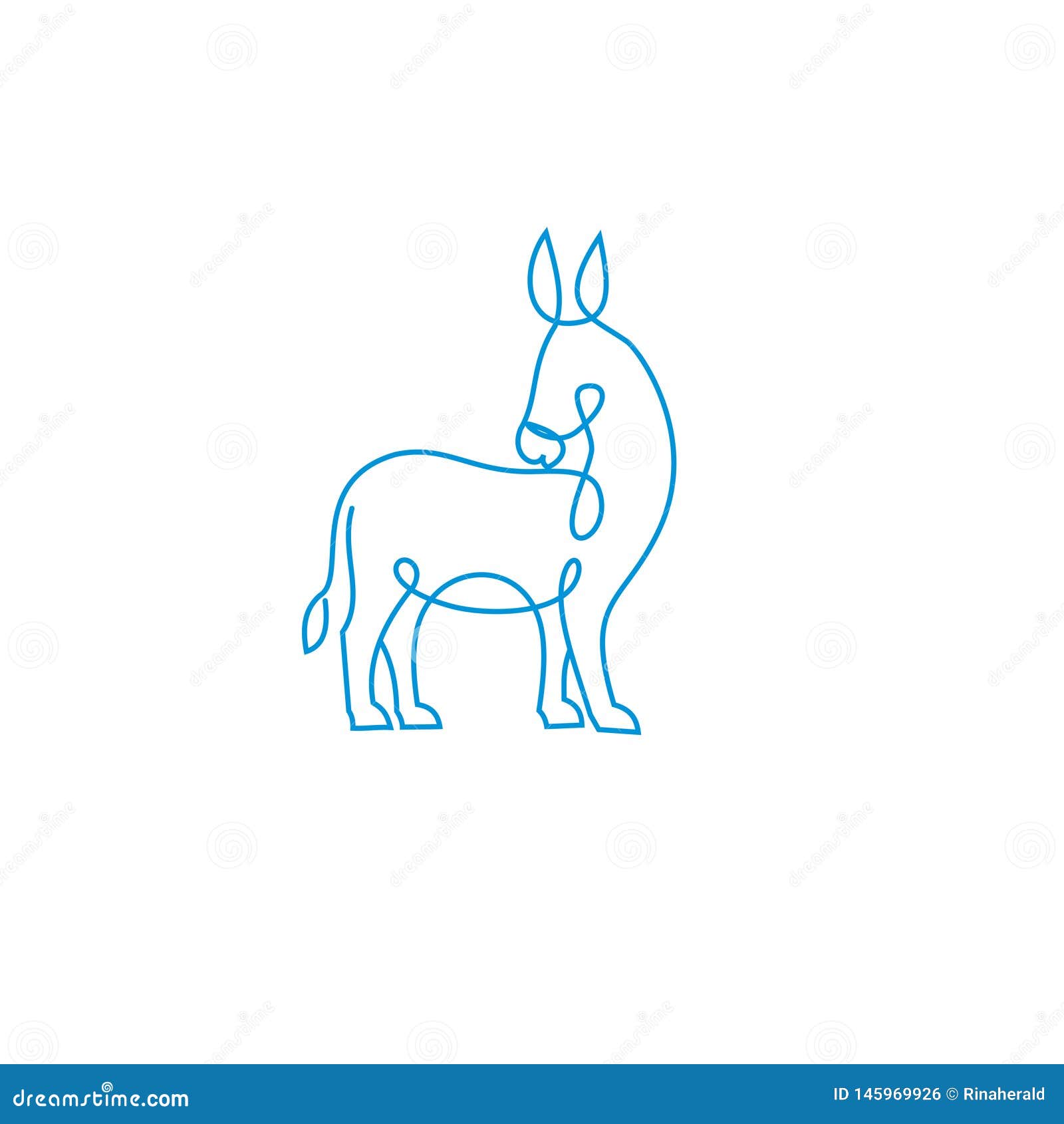 Donkey Line Art, Donkey Vector, Donkey Illustration, Donkey Drawing ...