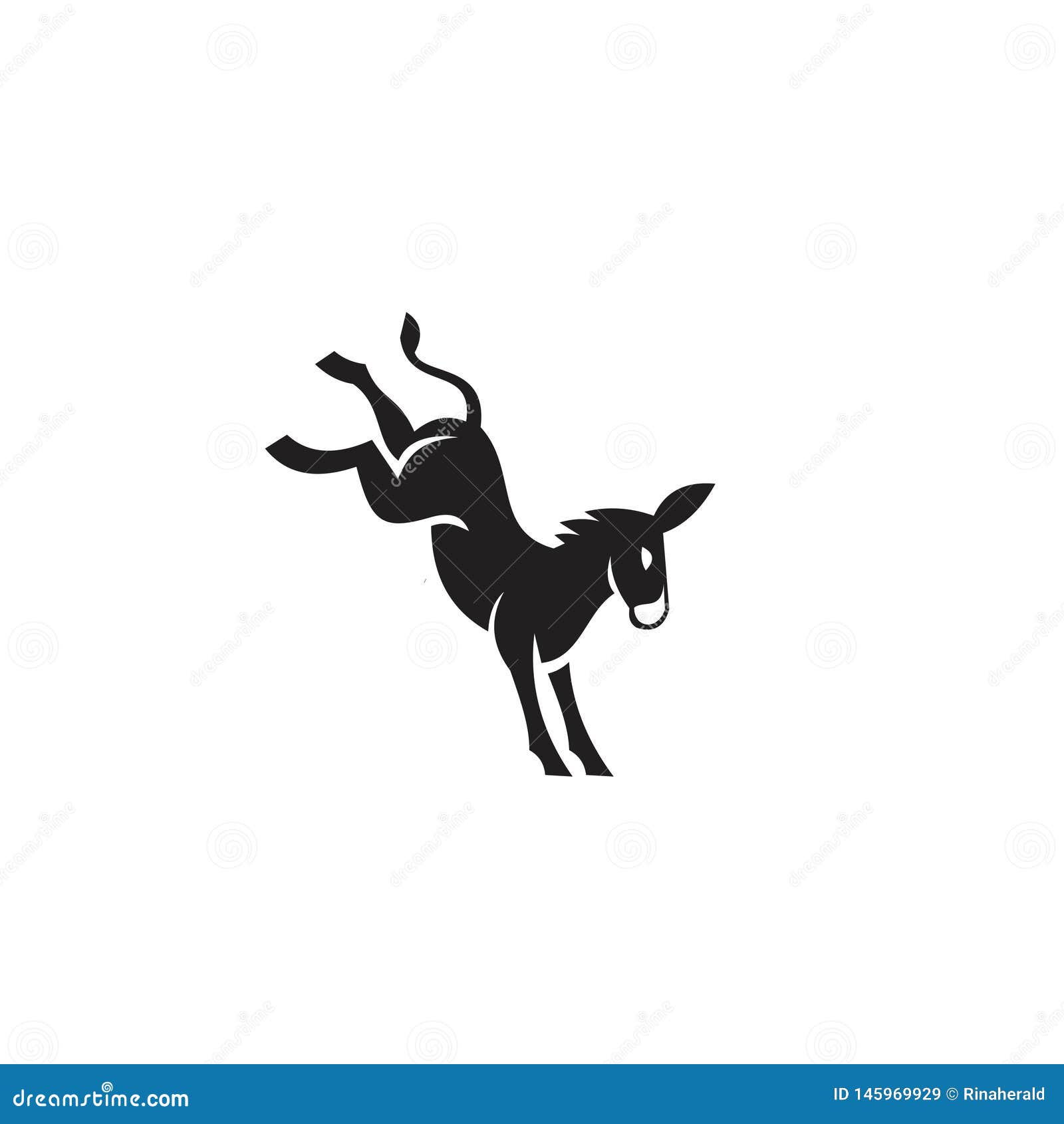 Black Donkey Kick Silhouette Logo Icon Design Illustration Template ...