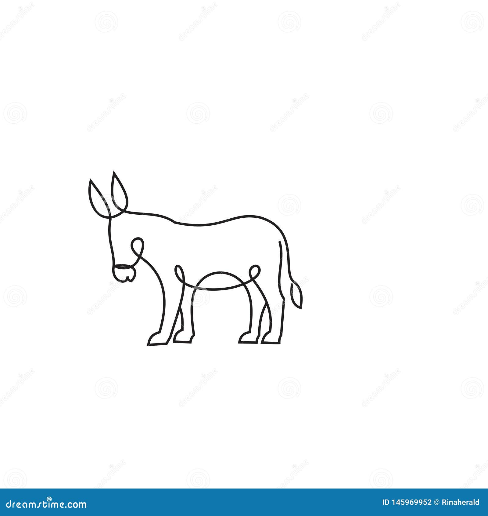 Donkey Line Art, Donkey Vector, Donkey Illustration, Donkey Drawing ...