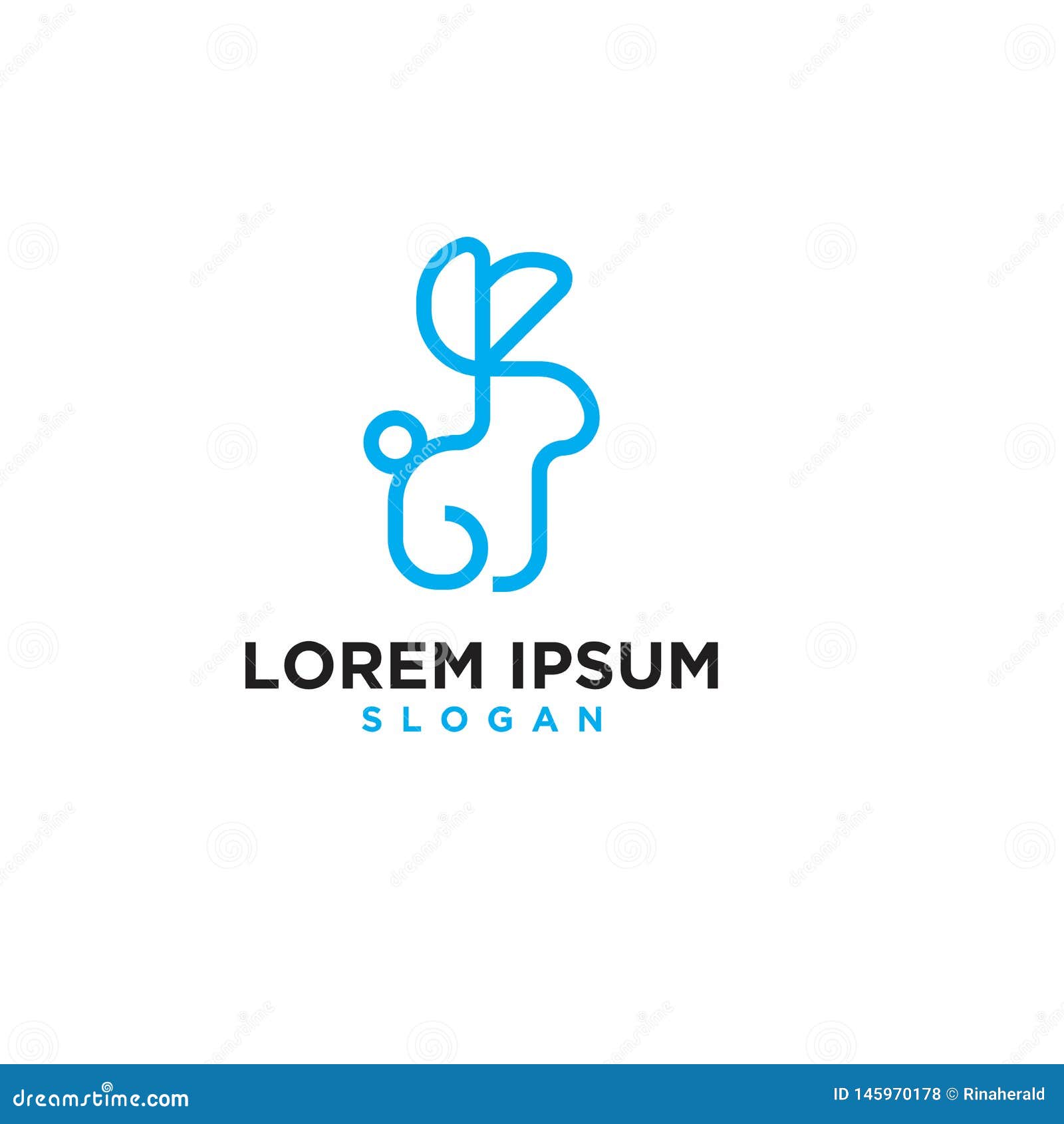 Rabbit Line Modern Logo Icon Design Vector Illustration Stock ...