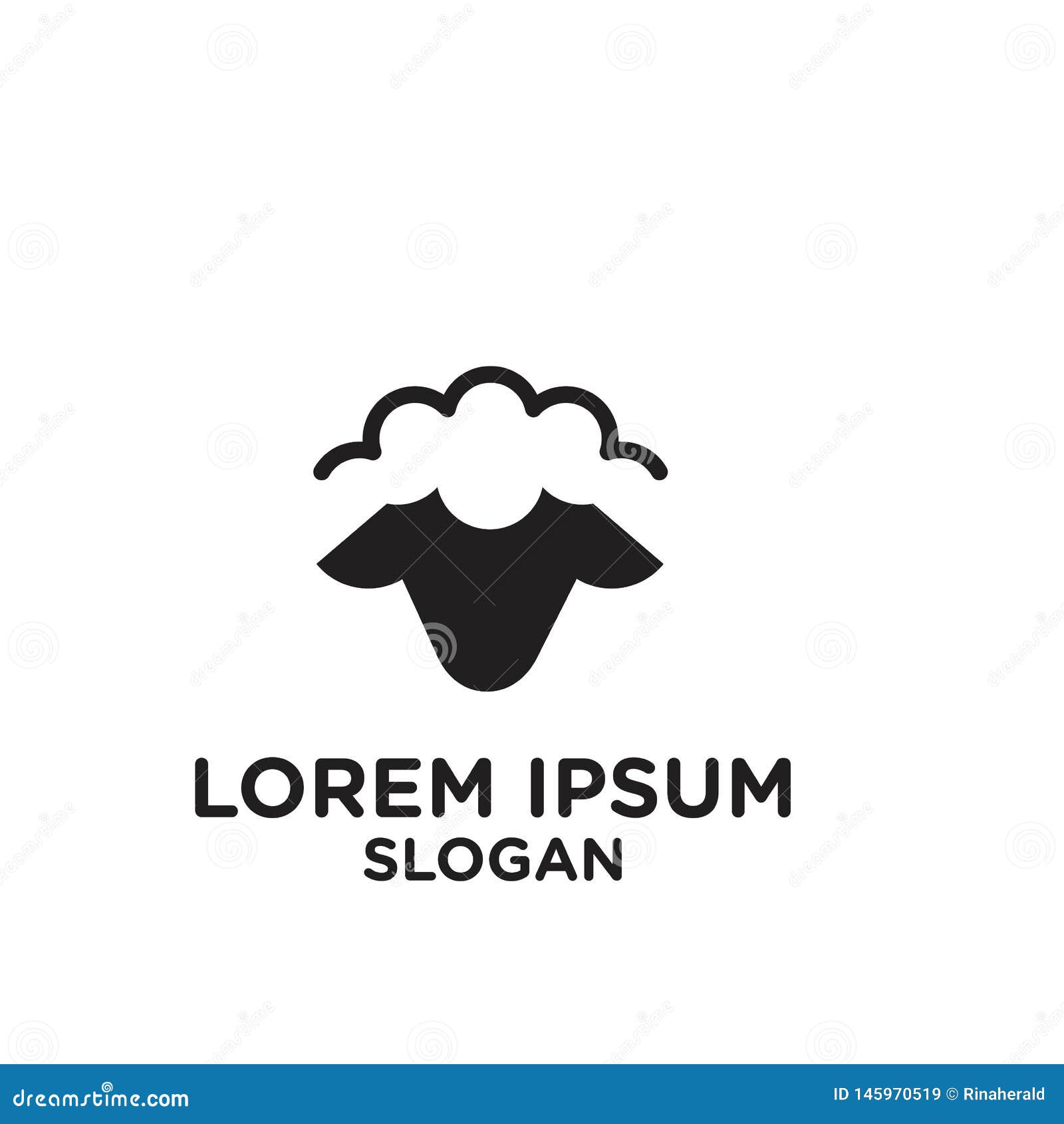 Sheep Head Logo Icon Designs Vector Simple Black Illustration Stock ...
