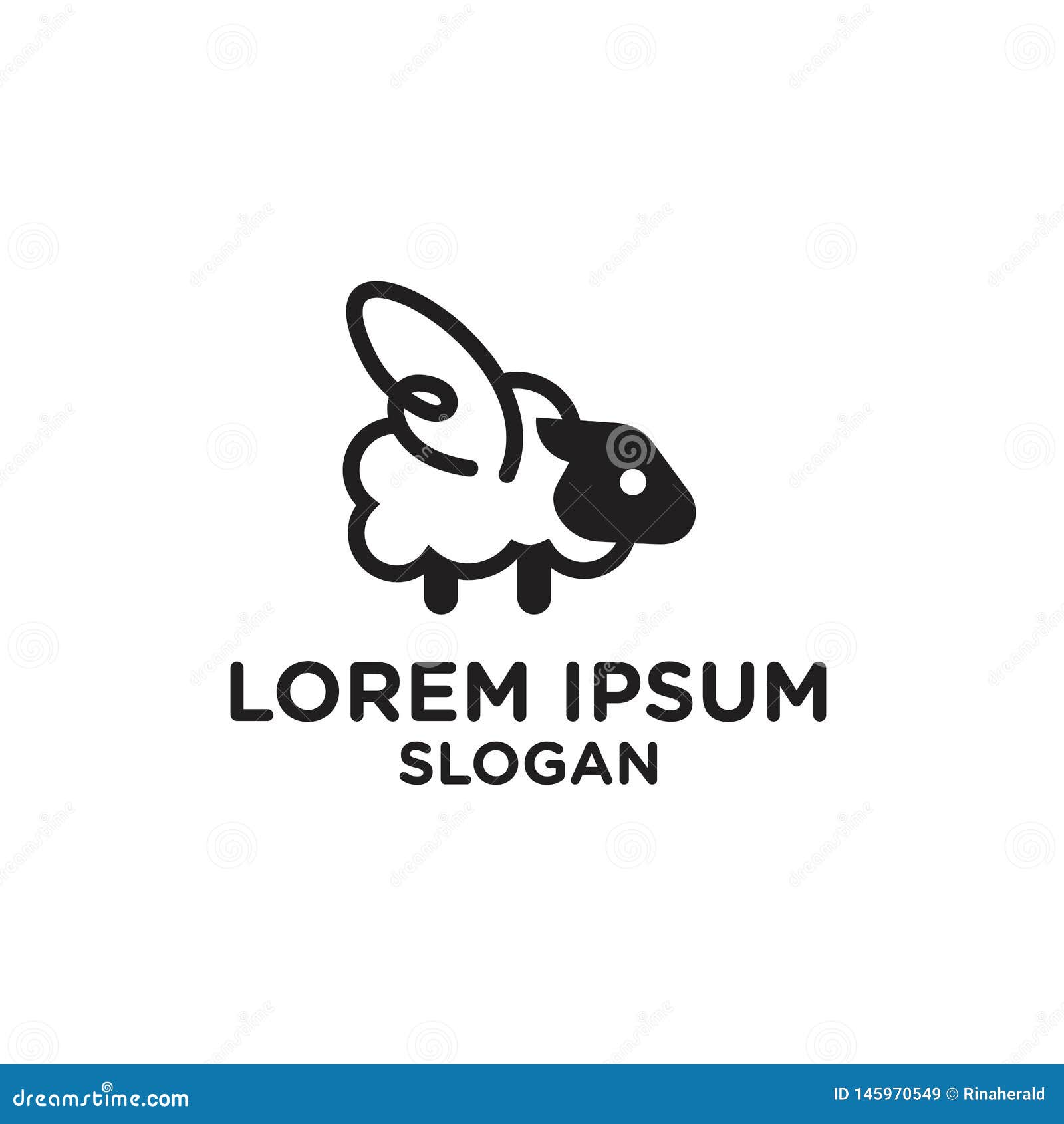 Flying Sheep Logo Icon Designs Vector Simple Black Illustration Stock ...