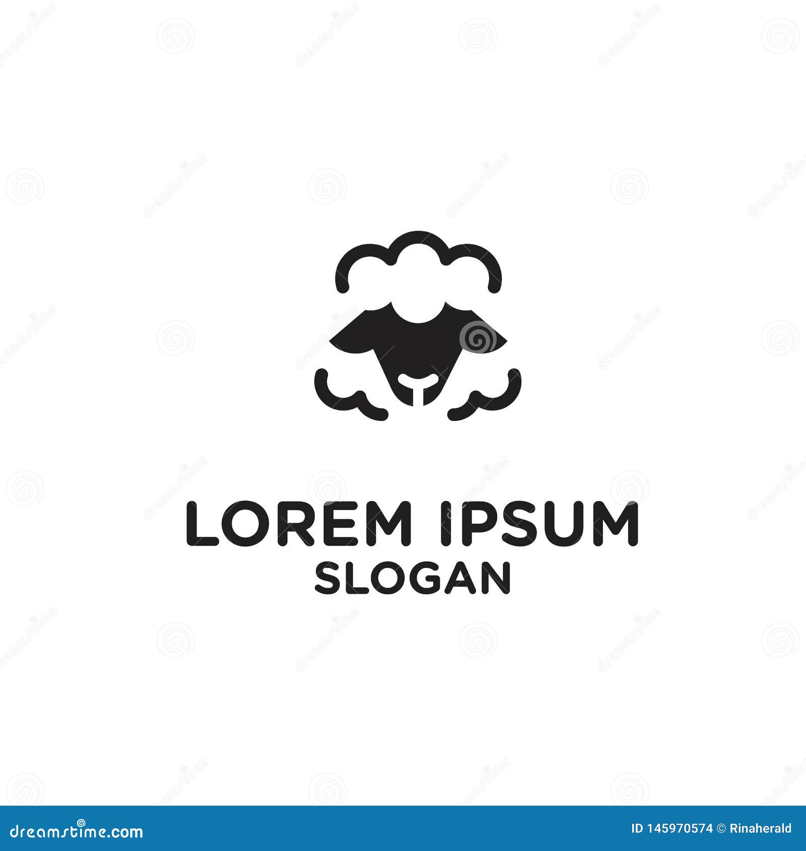 Sheep Head Logo Icon Designs Vector Simple Black Illustration Stock ...