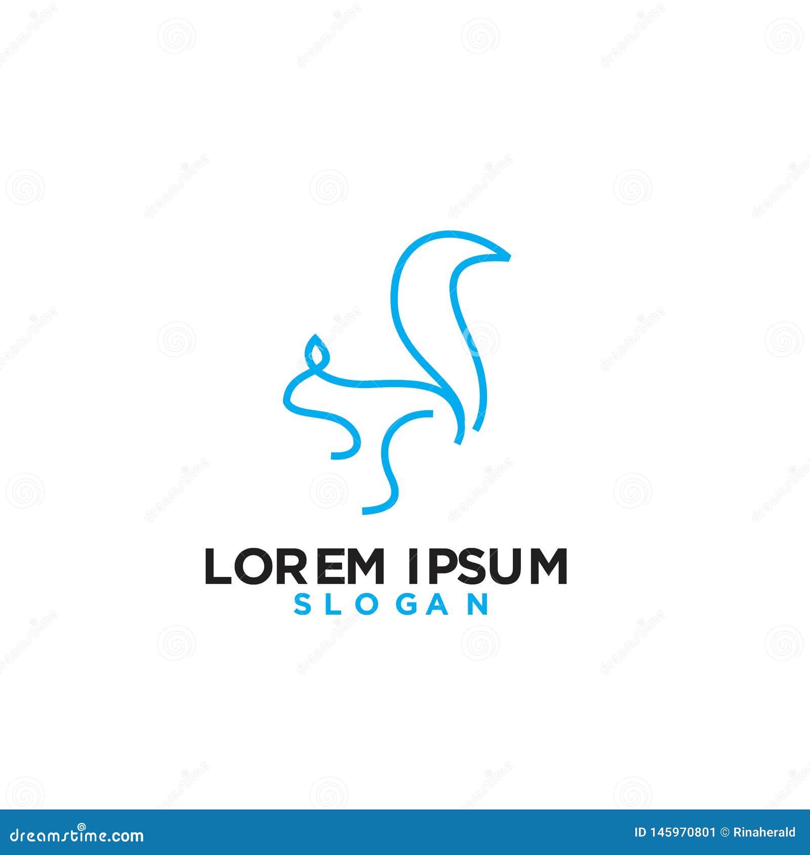 Squirrel Line Modern Blue Logo Icon Design Vector Illustration Stock ...