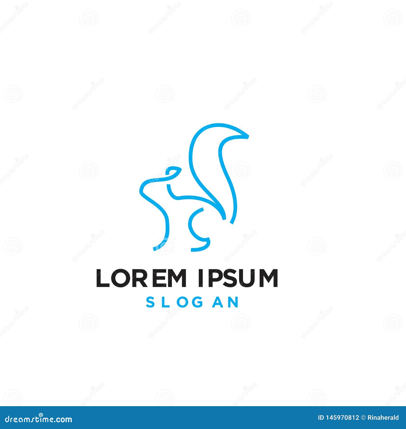 Squirrel Line Modern Blue Logo Icon Design Vector Illustration Stock ...