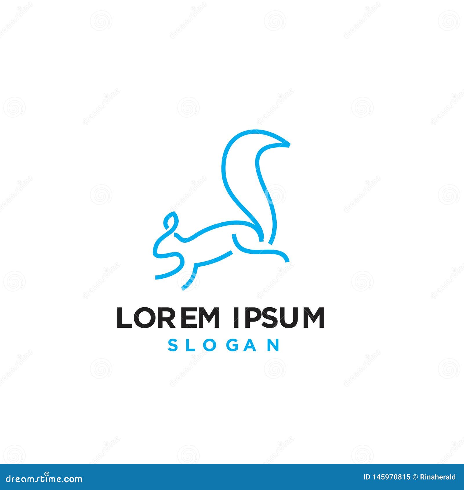 Running Squirrel Line Modern Blue Logo Icon Design Vector Illustration ...