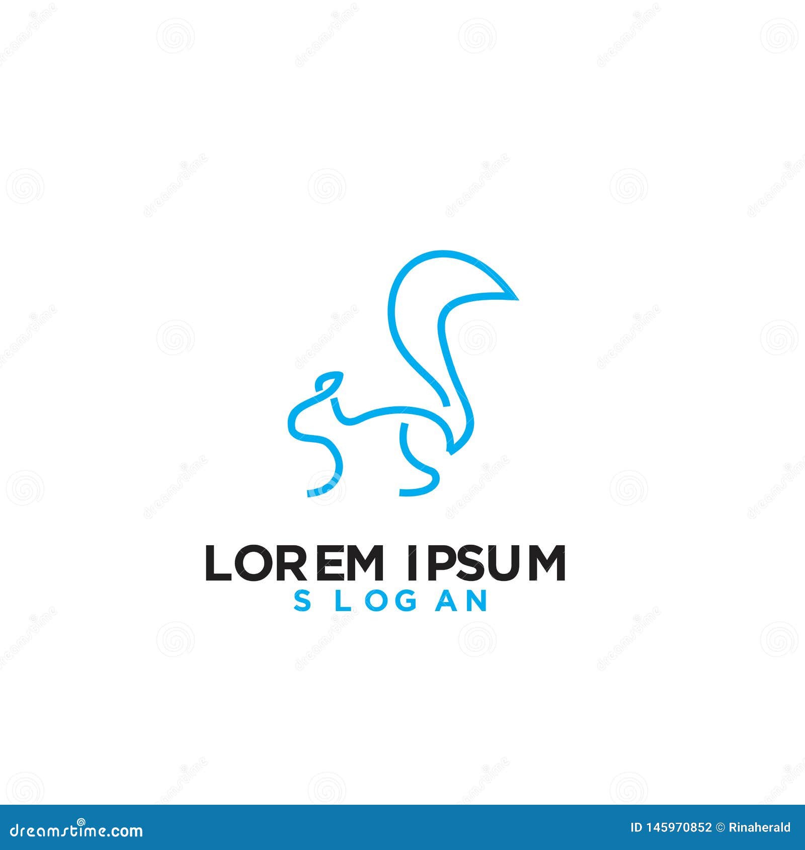 Squirrel Line Modern Blue Logo Icon Design Vector Illustration Stock ...