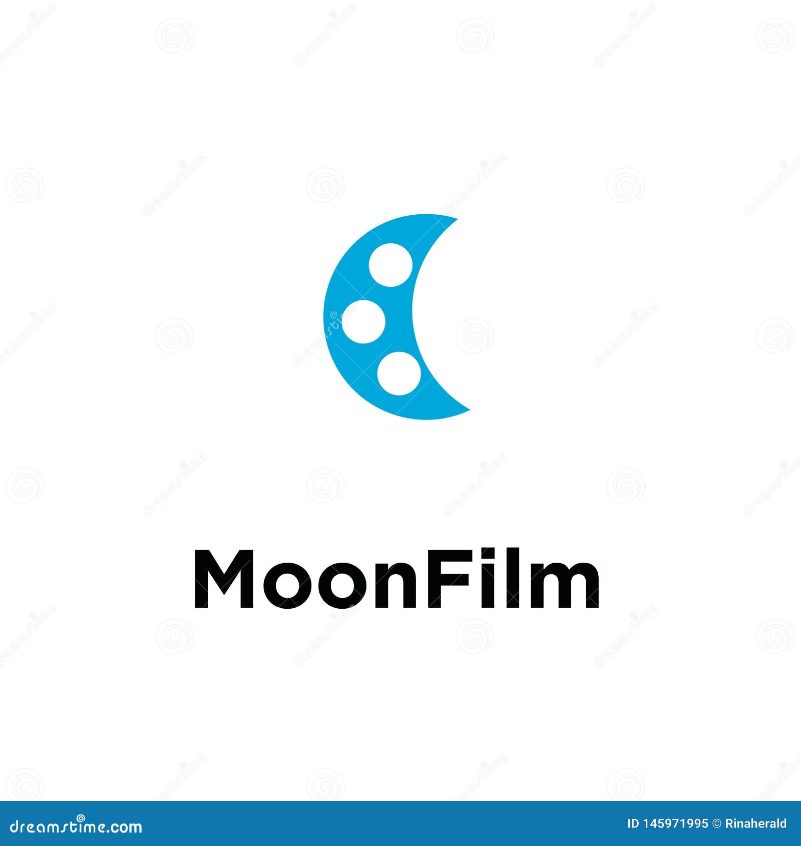 Moon Film Icon Logo Vector Illustration Design Stock Illustration ...
