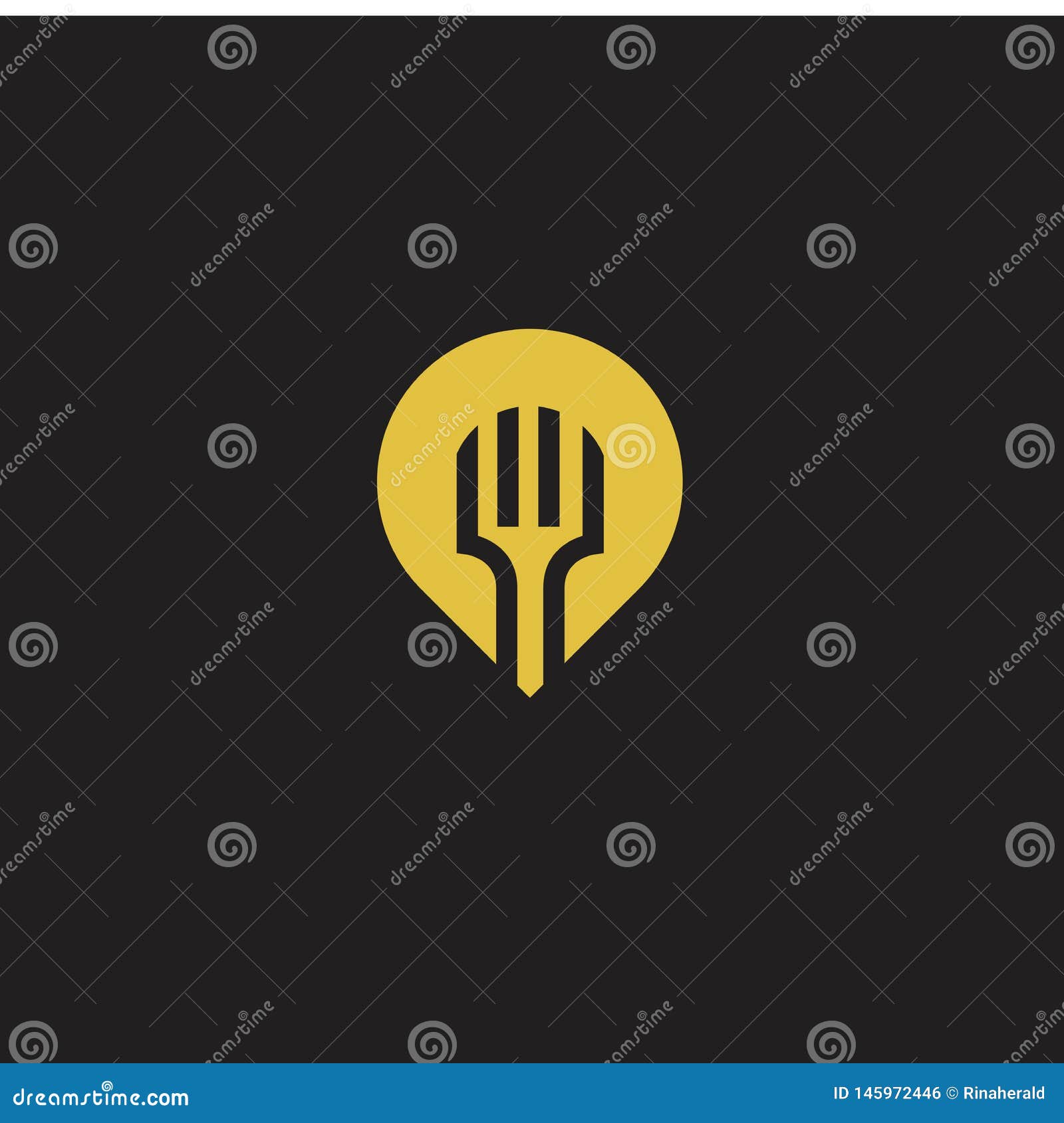 Restaurant Line Location Pin with Fork Icon Design Vector Illustration ...