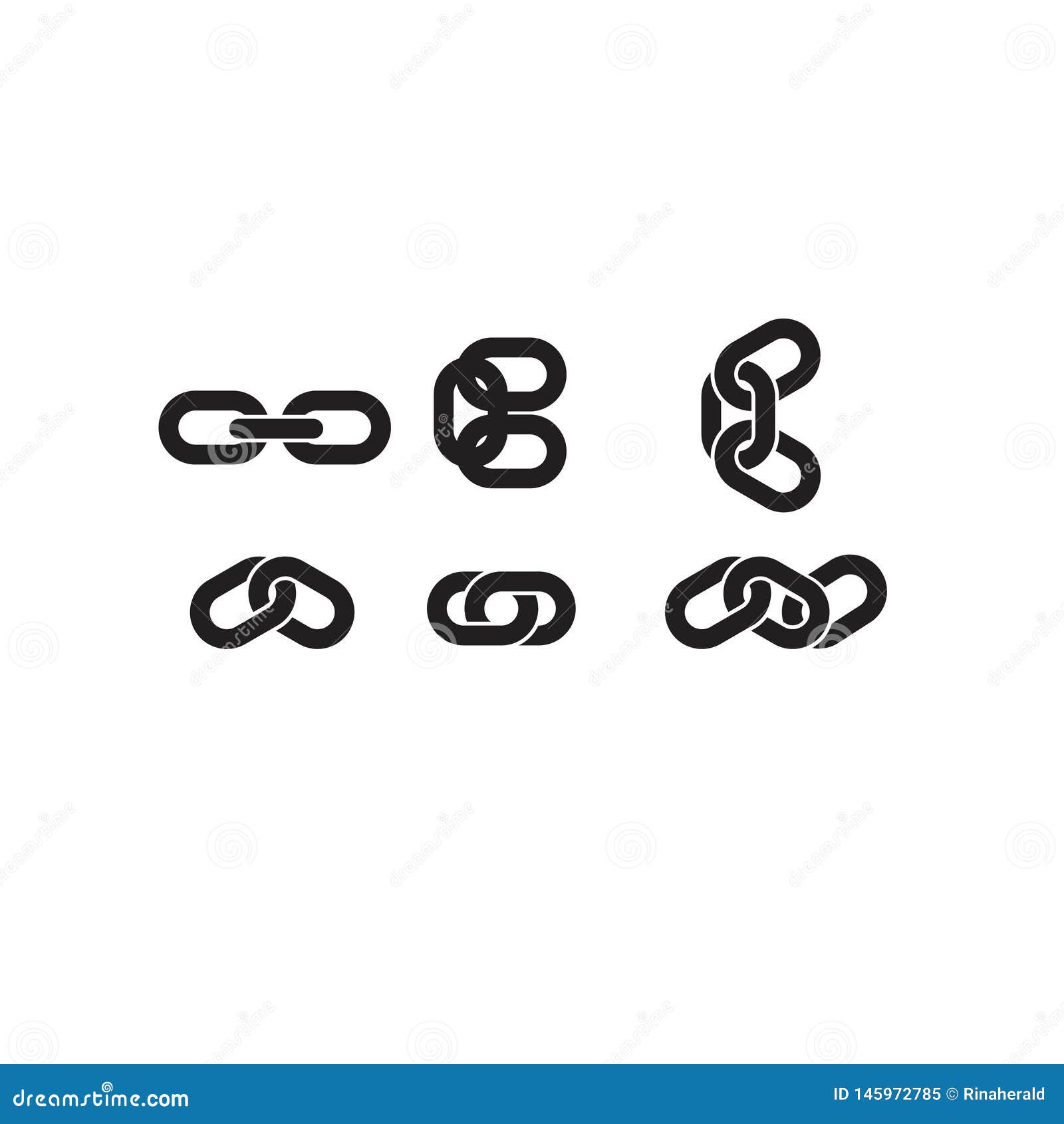 Chain Pieces Vector Illustration Design Stock Illustration ...