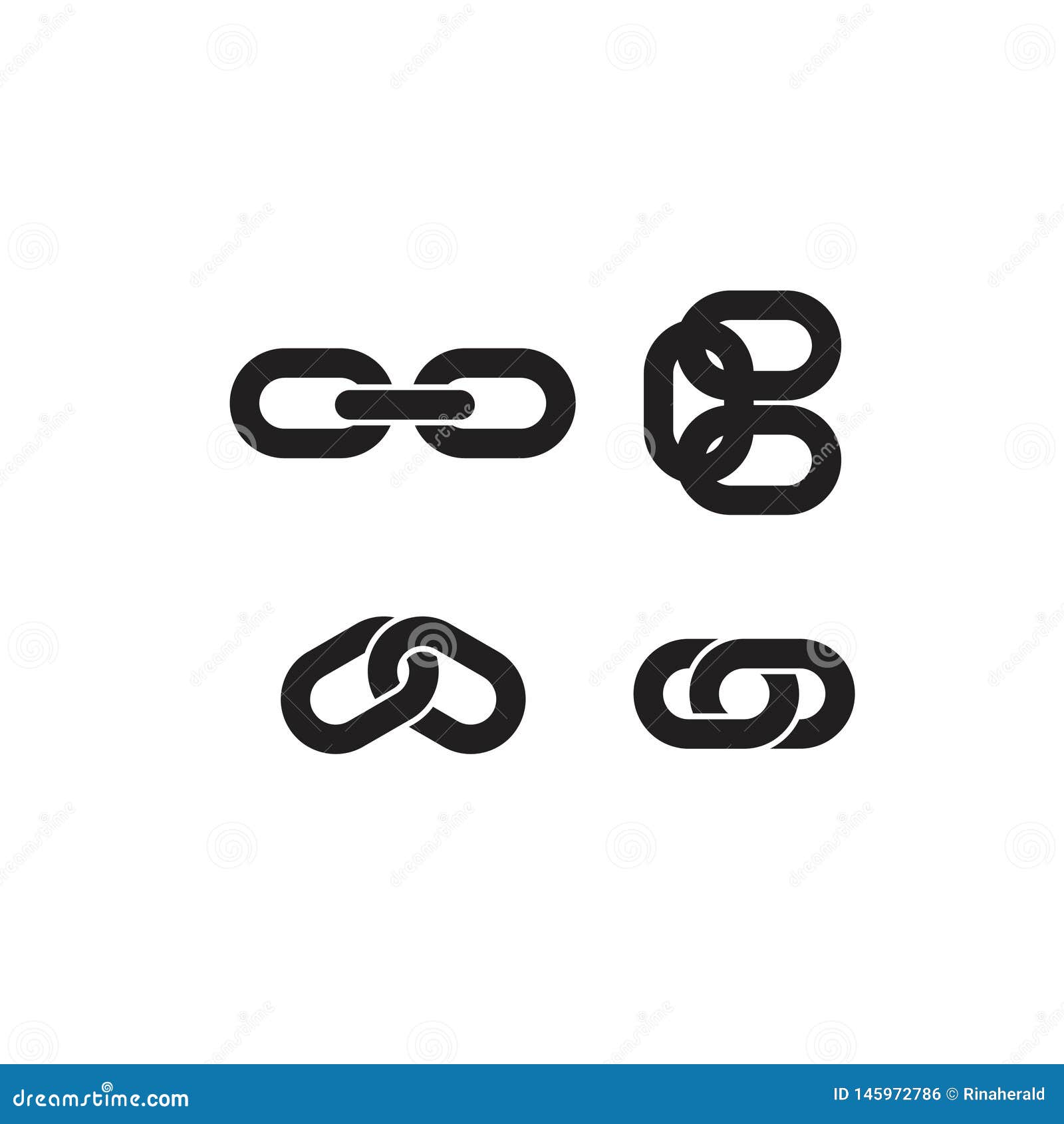 Chain Pieces Vector Illustration Design Stock Illustration ...