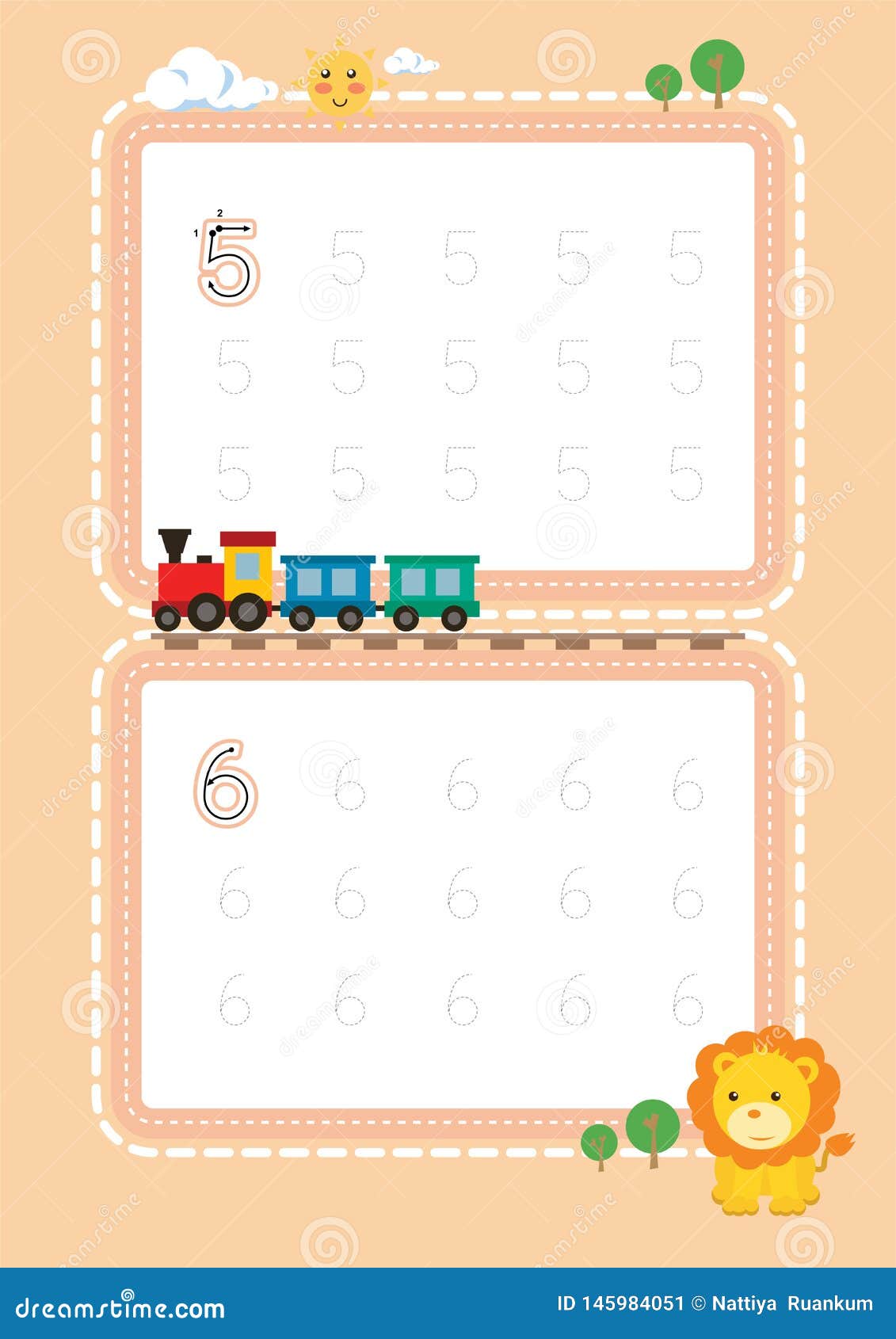 Numbers Tracing Worksheet For Preschool And Kindergarten. Writing ...