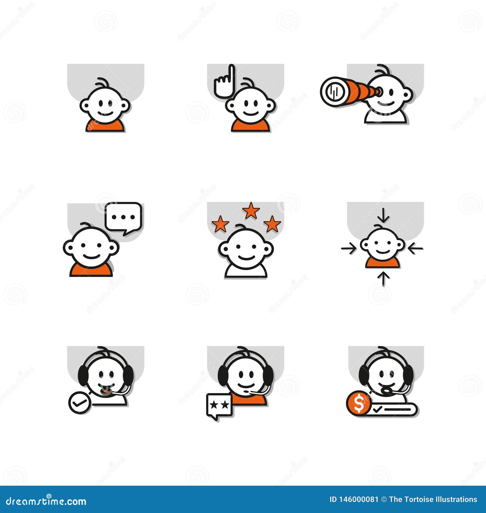 Faces and Appearance Set Collection Icons in Cartoon Style Vector ...