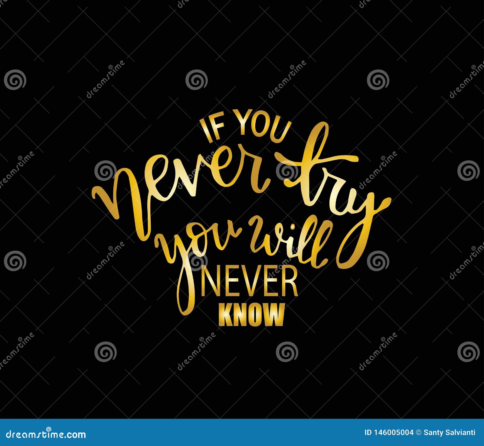 If You Never Try You Will Never Know. Inspirational Hand Lettering ...