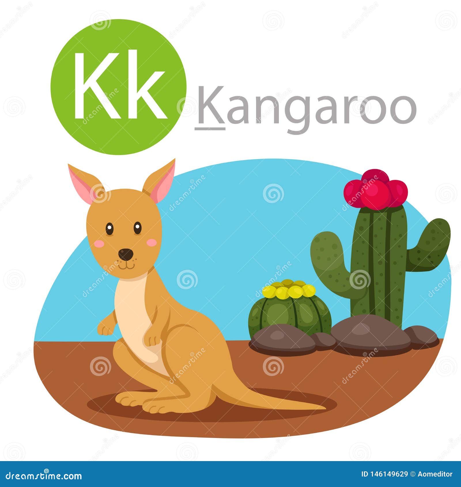 Illustrator of K for Kangaroo Animal Stock Vector - Illustration of ...