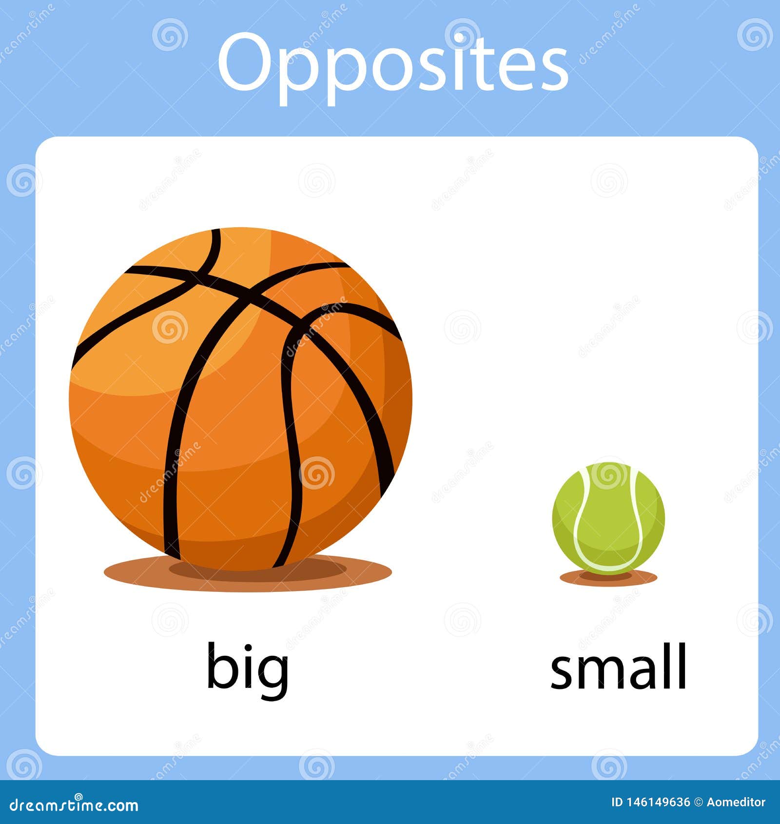 Illustrator Of Opposites Big And Small Vector Illustration ...