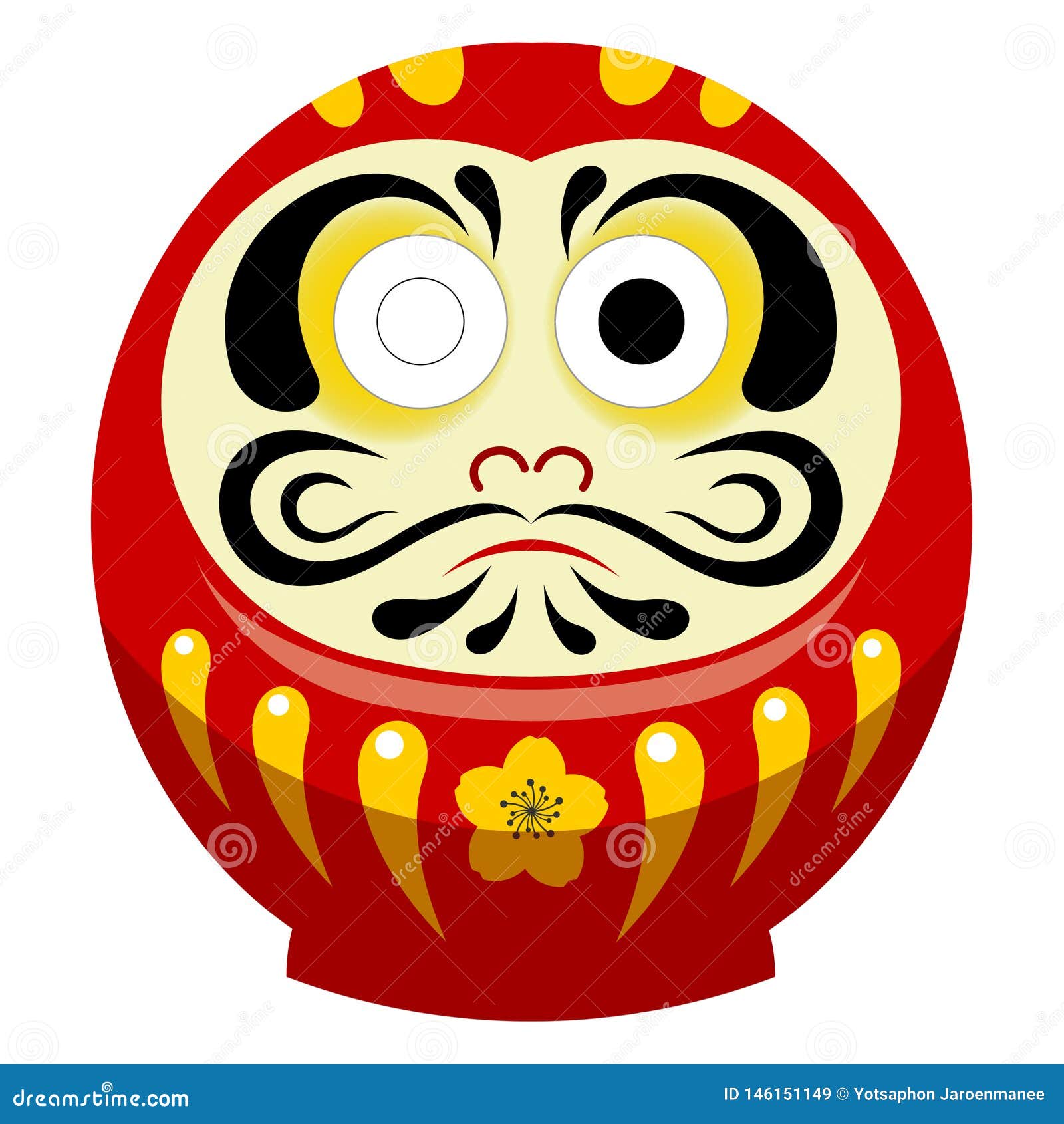 Red Daruma Doll with only Left Eye Stock Vector - Illustration of ...