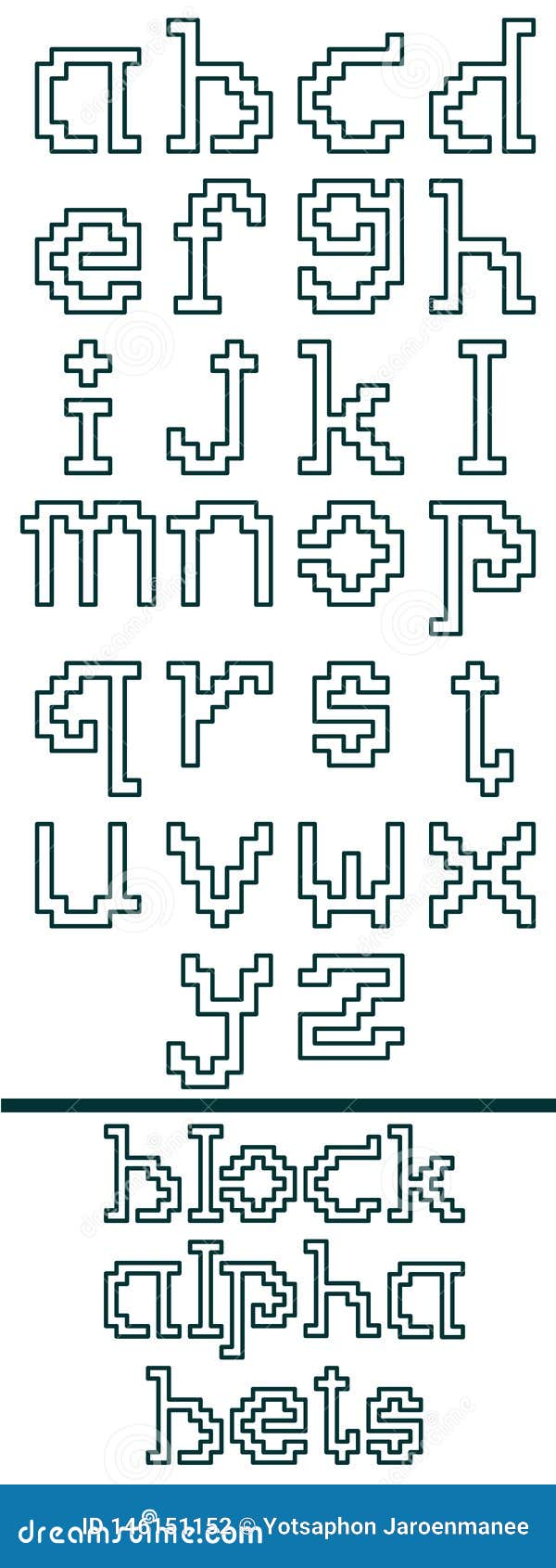 Calligraphy Normal Letters Block Alphabets from a To Z in Unique Style ...