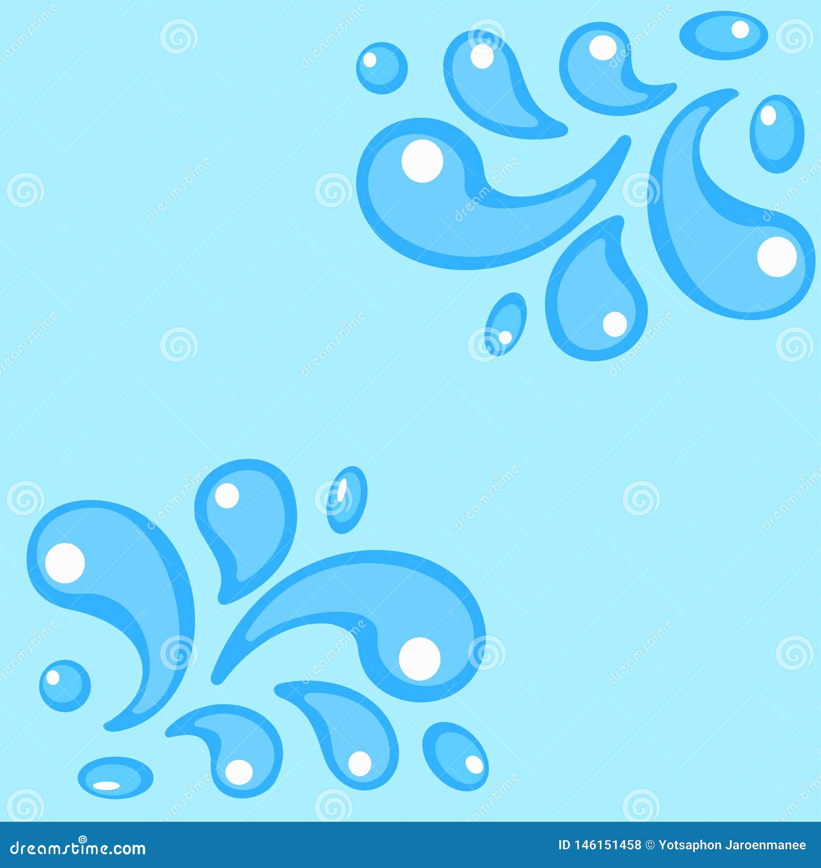 Abstract Water Drops Splashing from Corner To Center Stock Vector ...