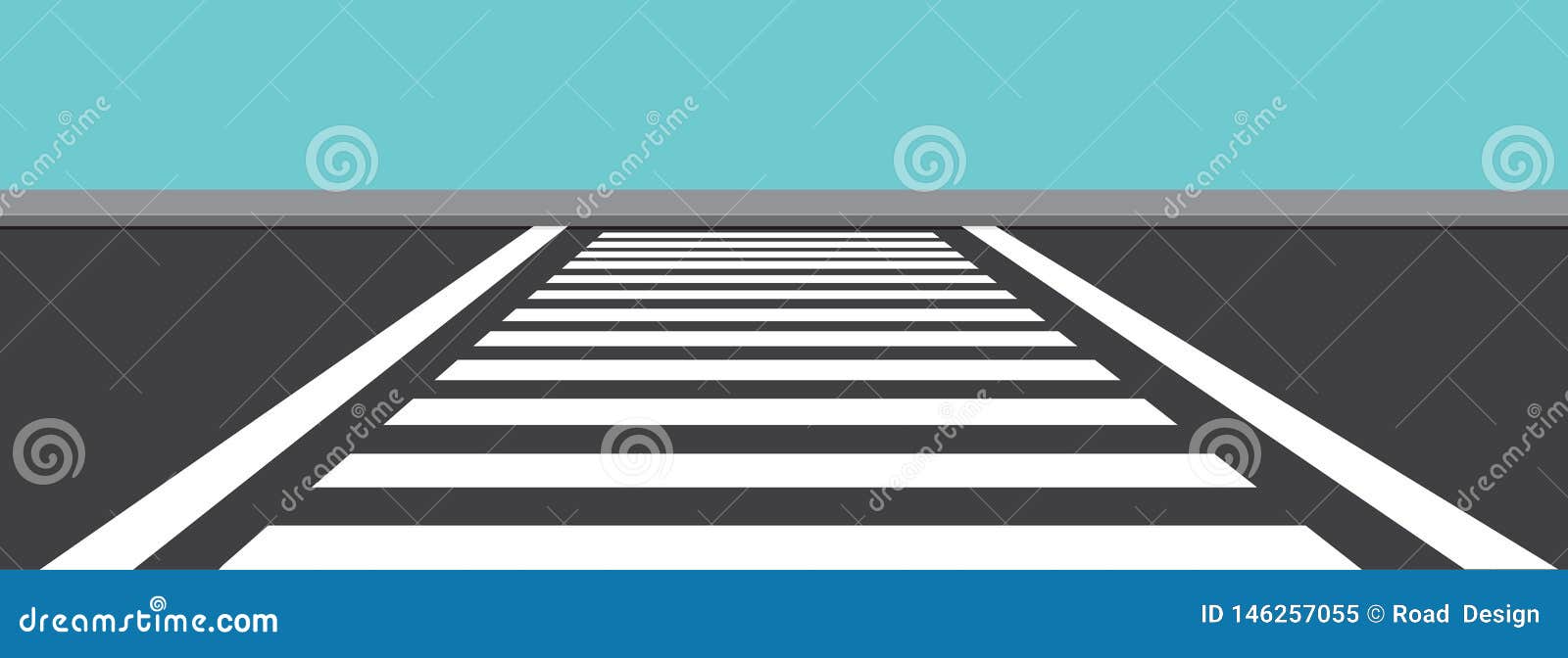 Zebra Cross Side View Vector Illustration Stock Vector - Illustration ...