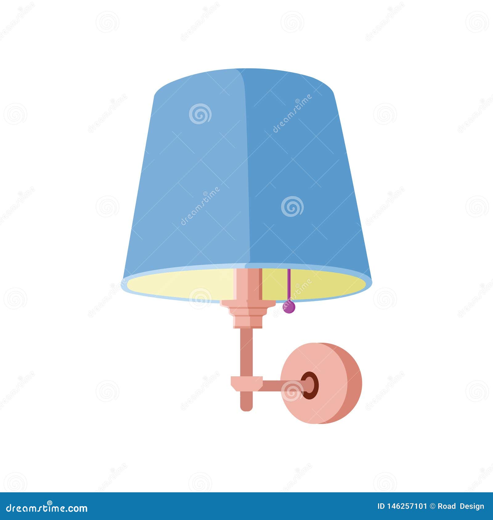 Wall Lamp Interior Vector Illustration Stock Vector - Illustration of ...