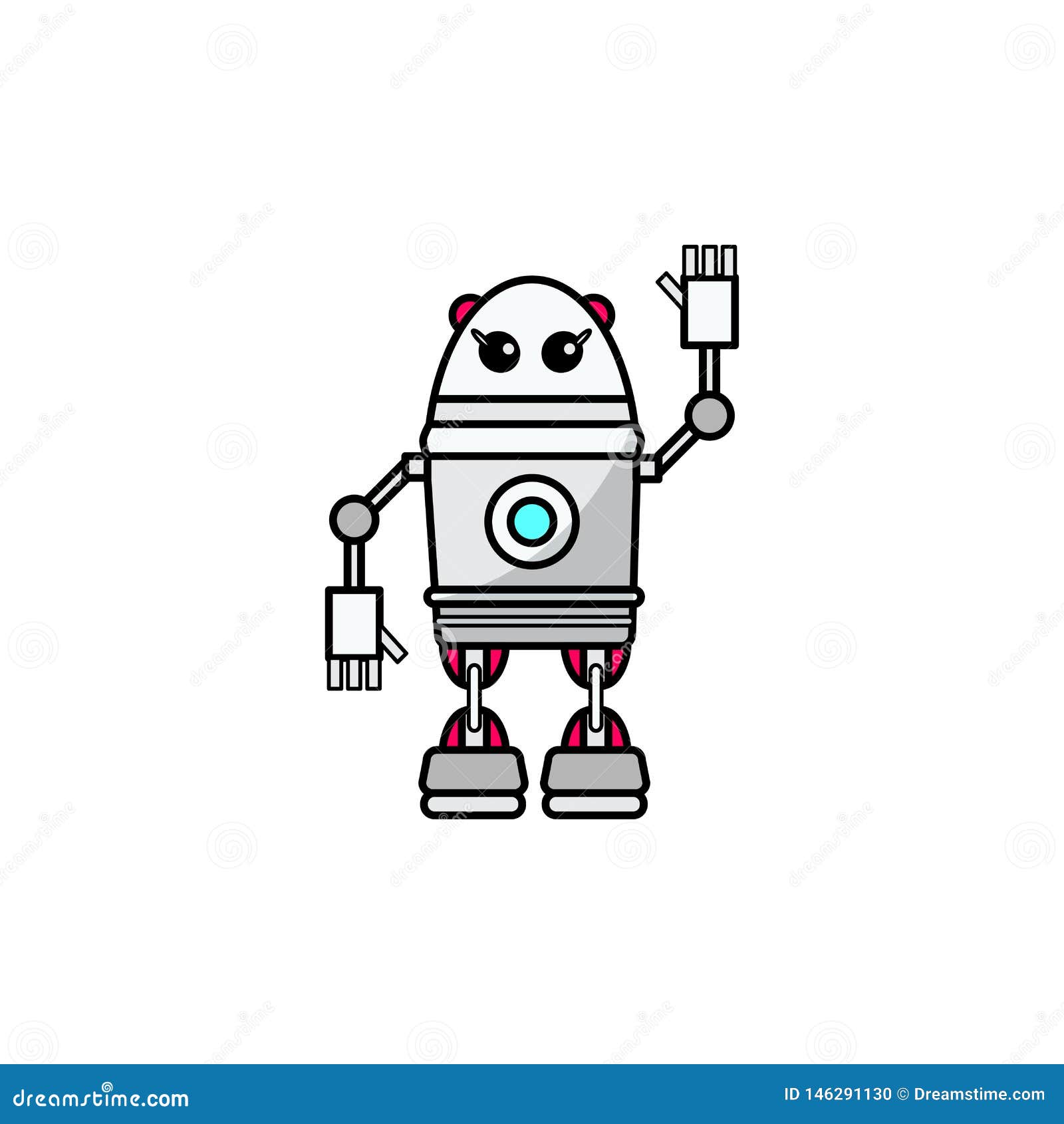 Friendly cartoon robot stock vector. Illustration of cartoon - 146291130