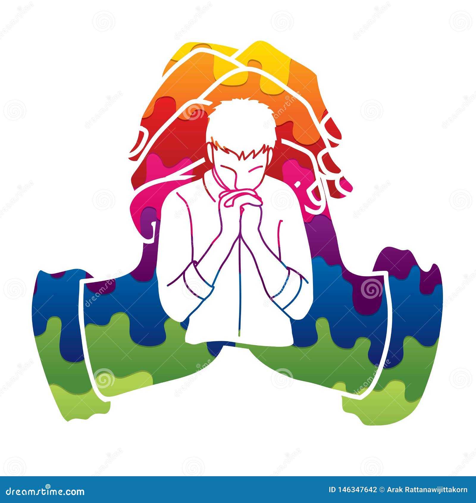 Prayer, Christian Praying ,Praise God, Worship Cartoon Graphic Stock ...