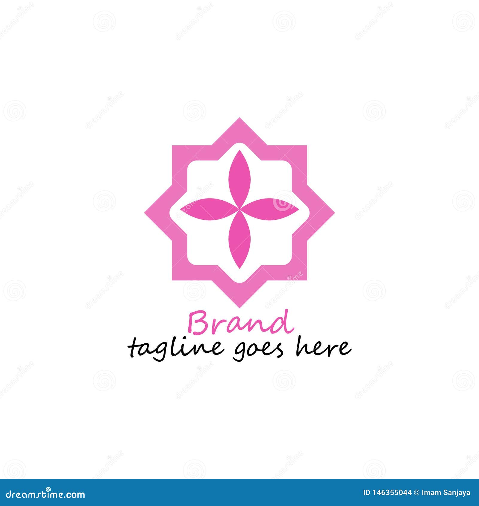 Pink Flower Logo is Simple and Attractive Stock Illustration ...