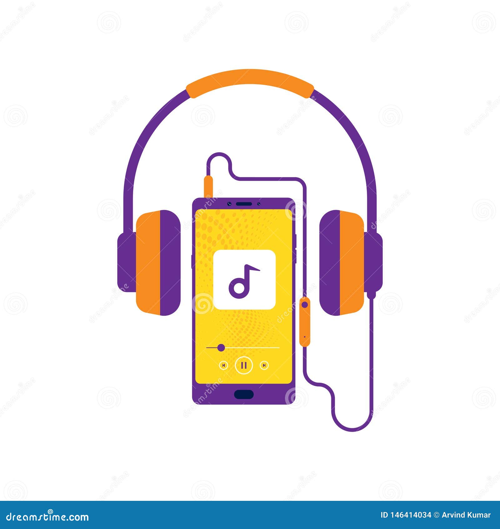 Headphones, Mobile with Headset, Listening To Music, Cheerful Songs ...
